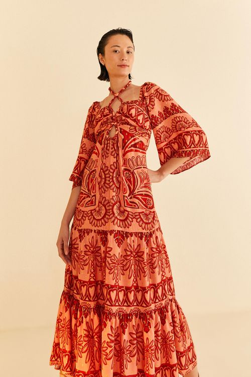 Vestido Frente Única Franjas - Farm