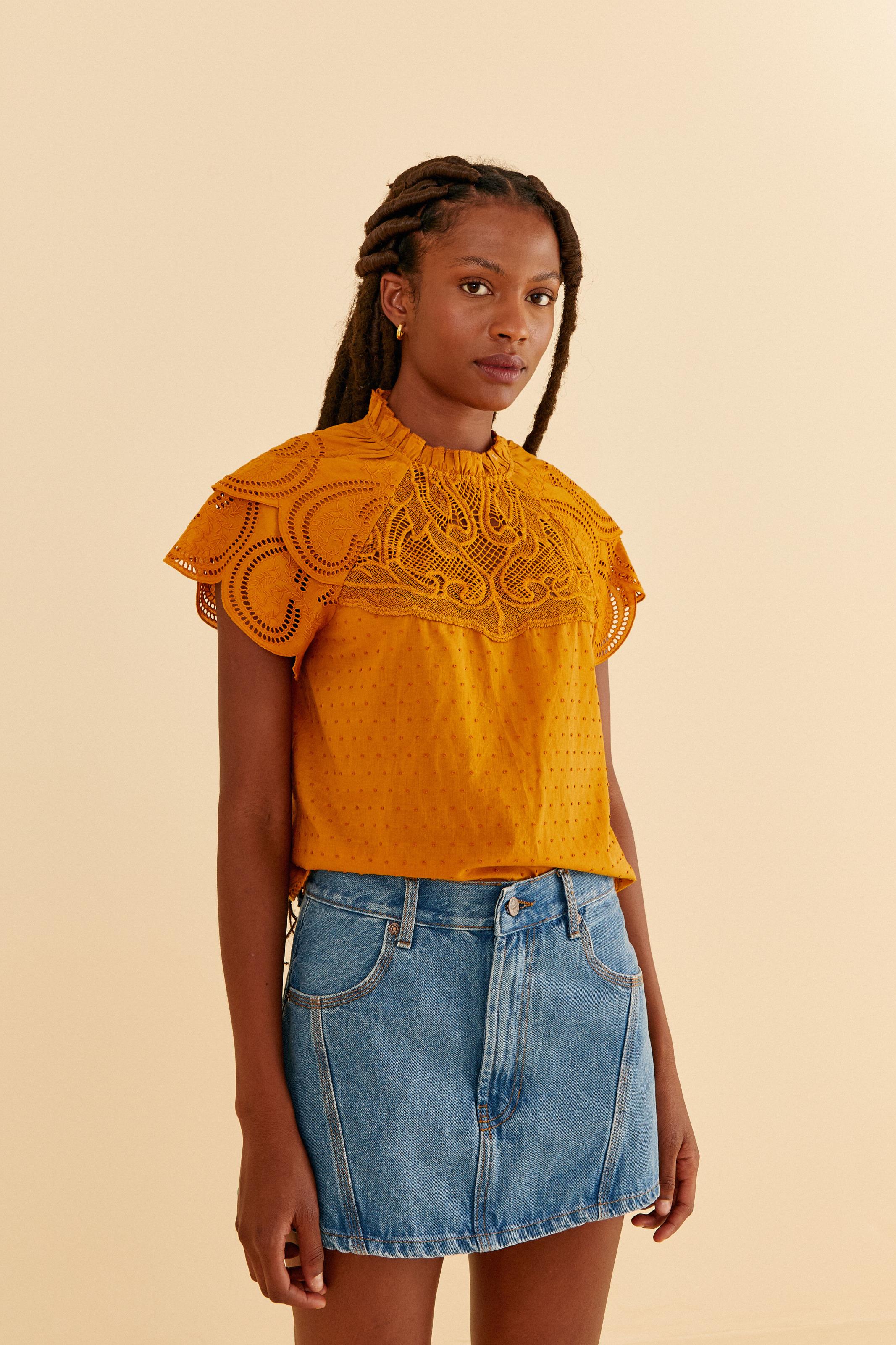 Mini Saia Patch Jeans Recortes