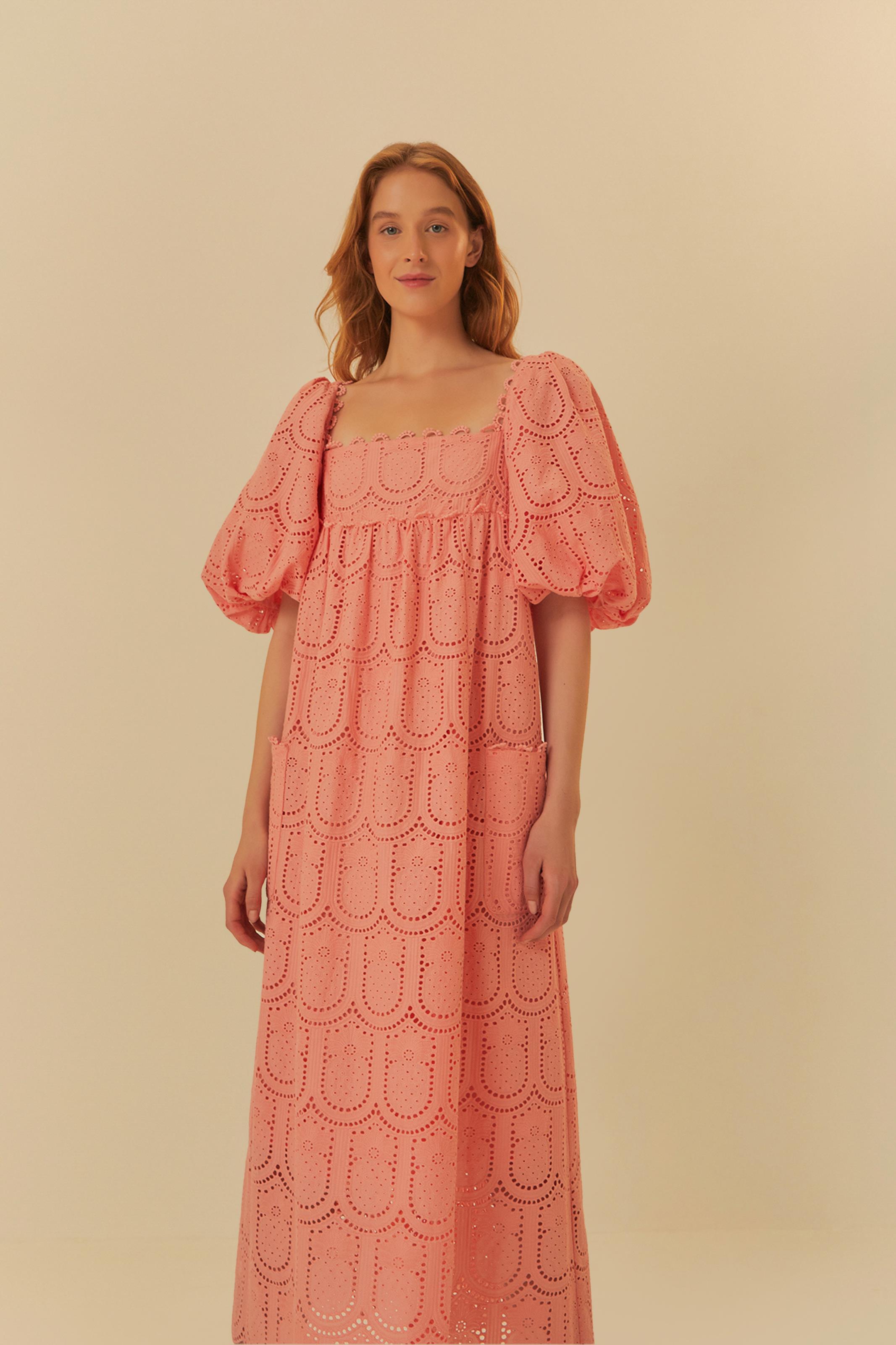 Vestido Laise Estampado Bordadeira