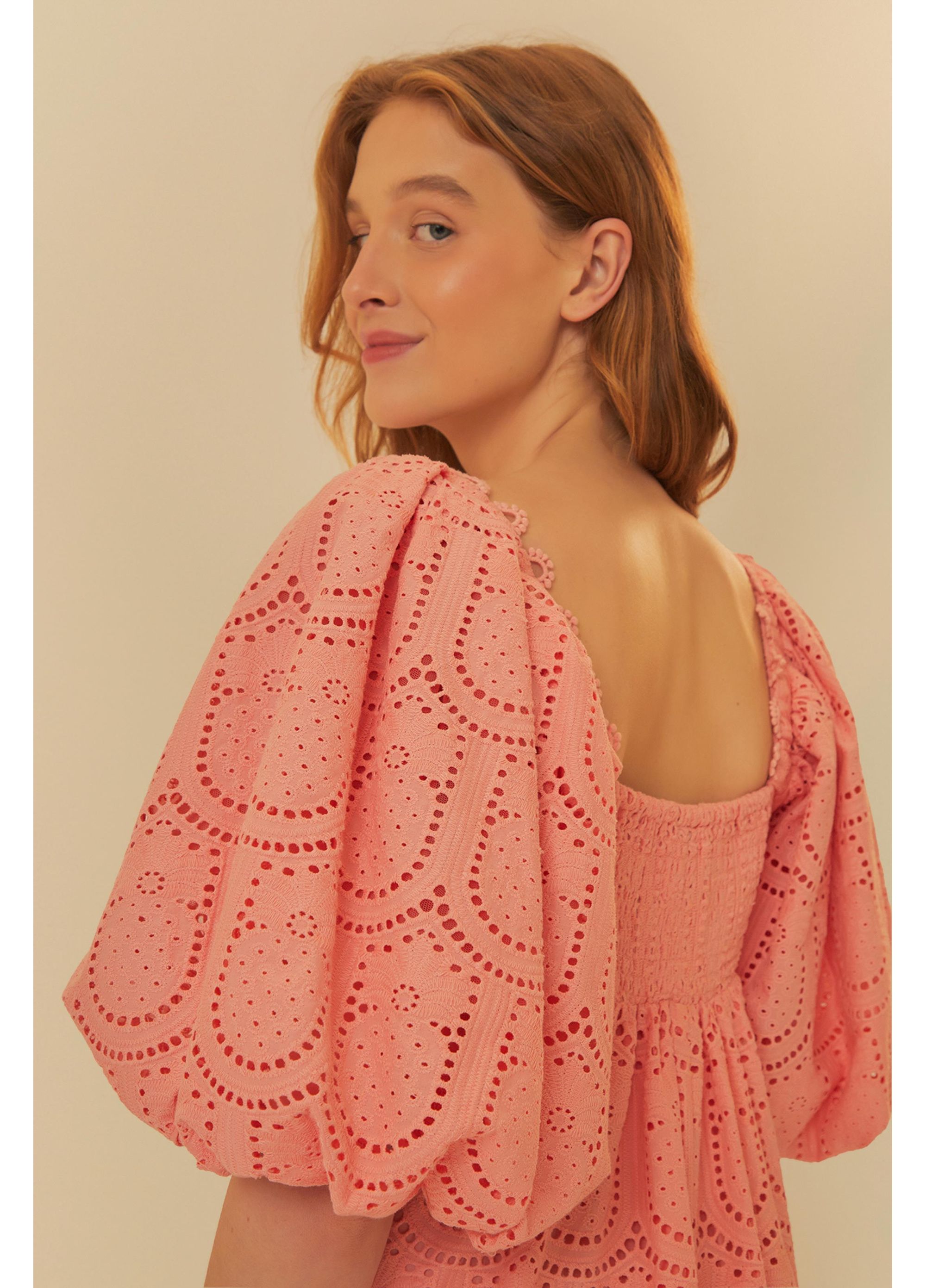 Vestido Laise Estampado Bordadeira