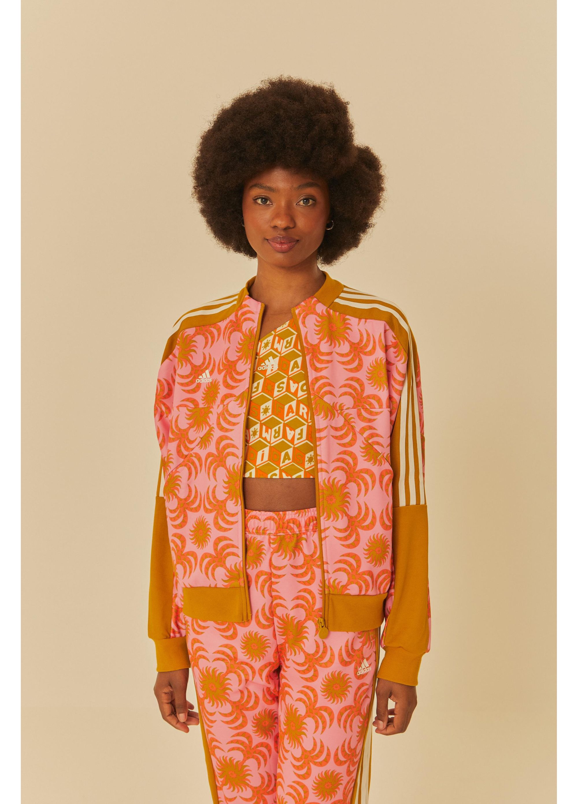 Casaco Adidas Palm Flower Rosa