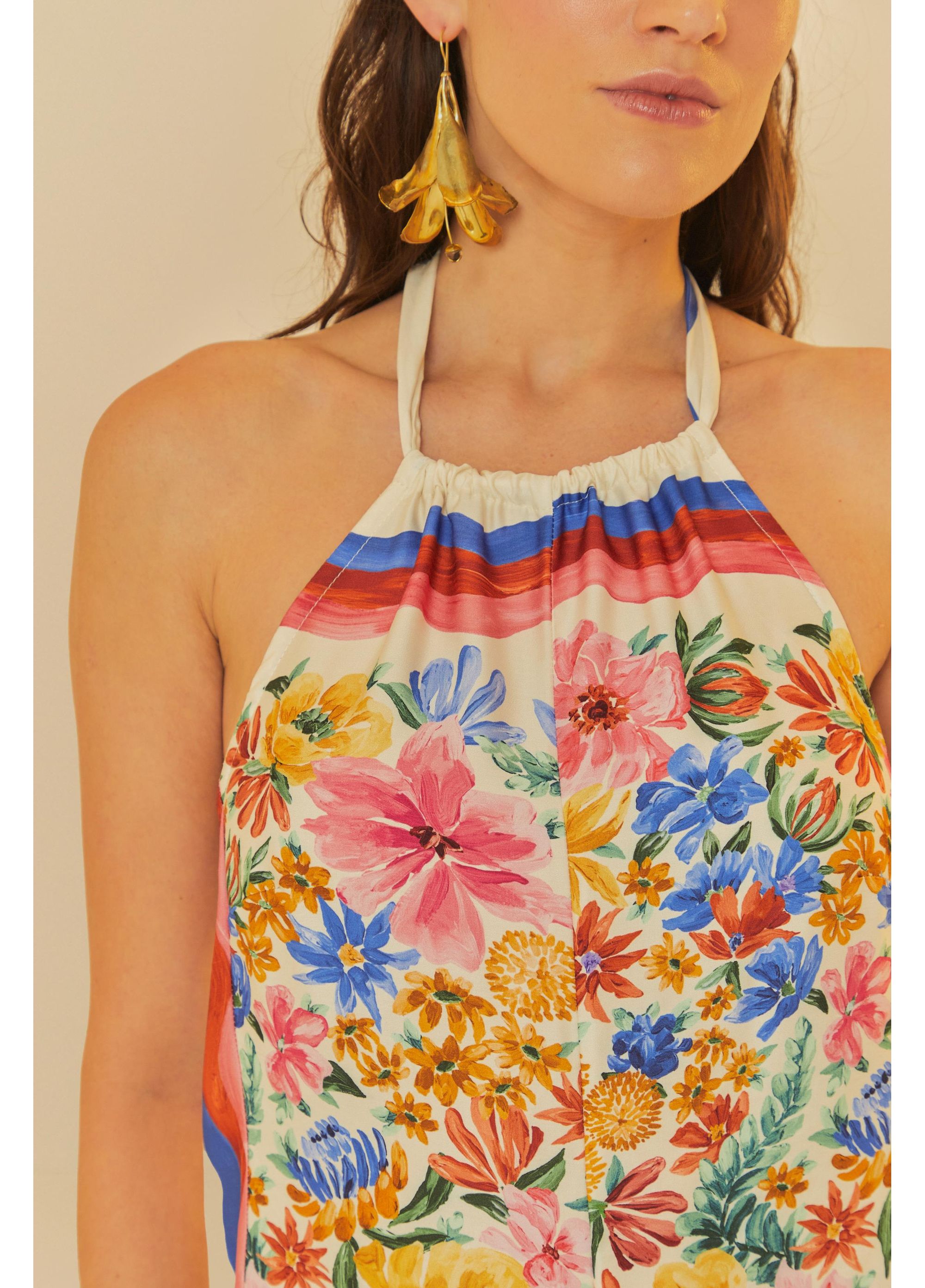 Macacão Estampado Lenço Floraline