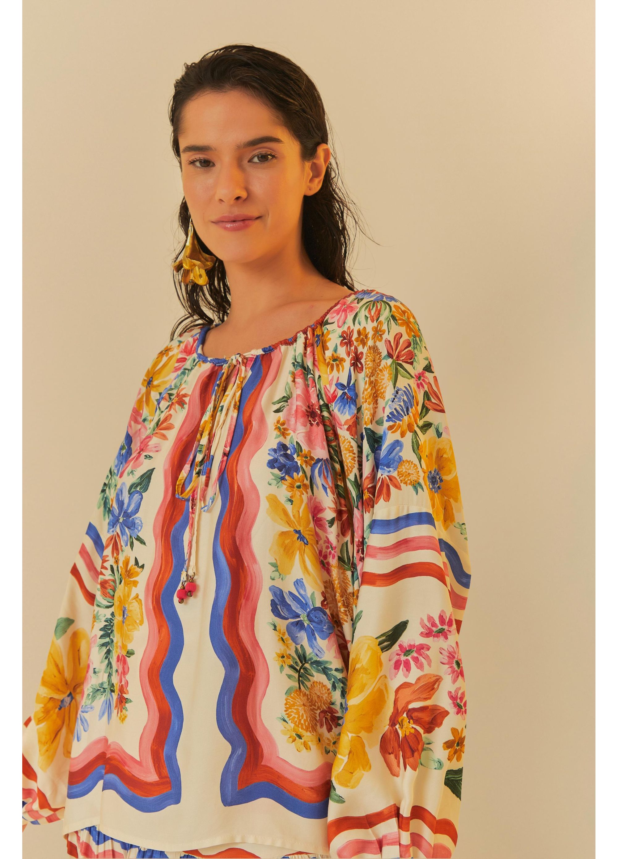 Bata Estampada Lenço Floraline