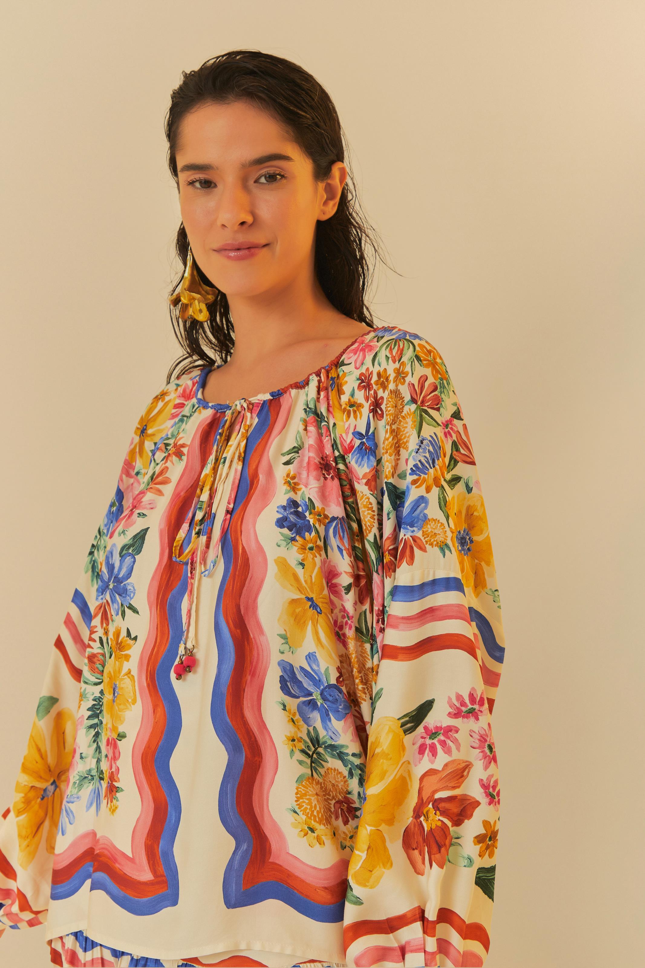 Bata Estampada Lenço Floraline