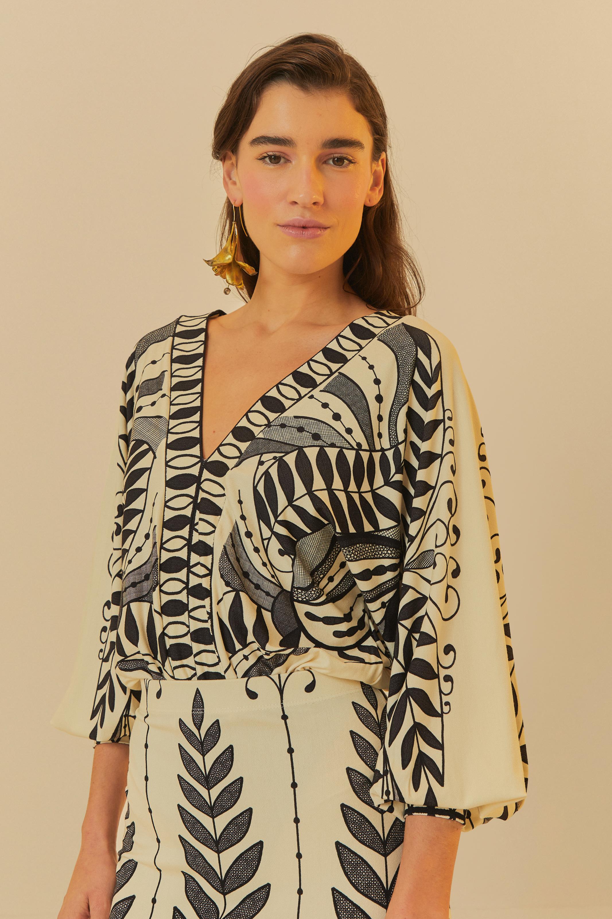 Body Estampado Ilha De Flor Lenço