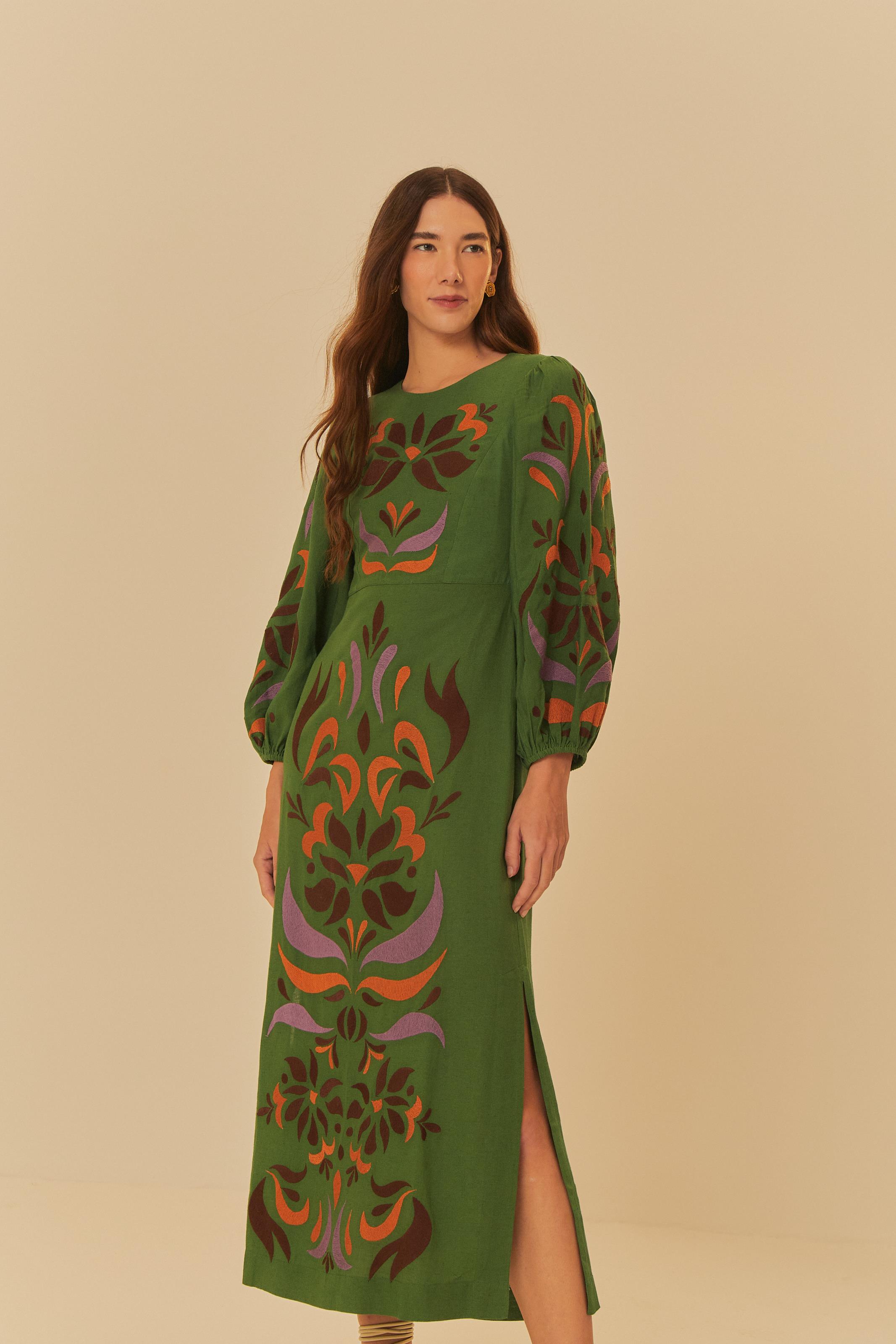 Vestido Cutwork Estampado Tucalina