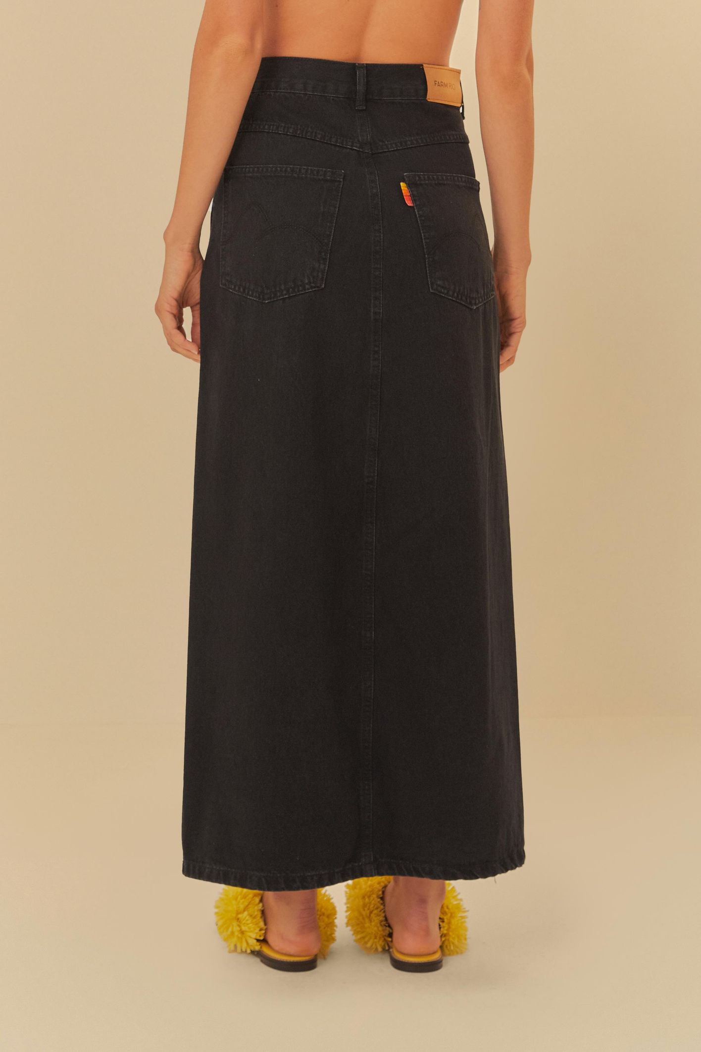 Saia Longa Fenda Black Jeans