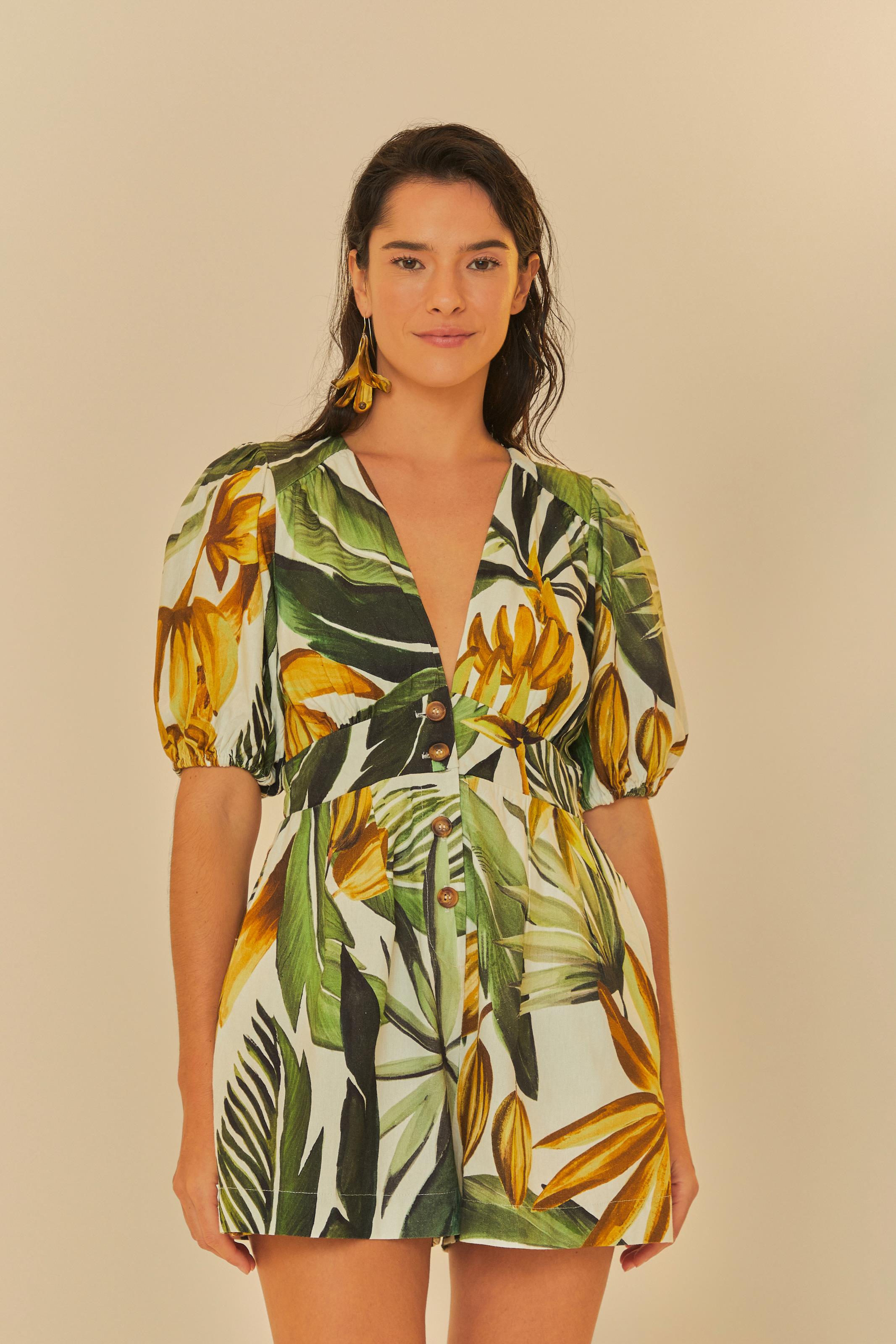 Macaquinho Estampado Primavera De Cor