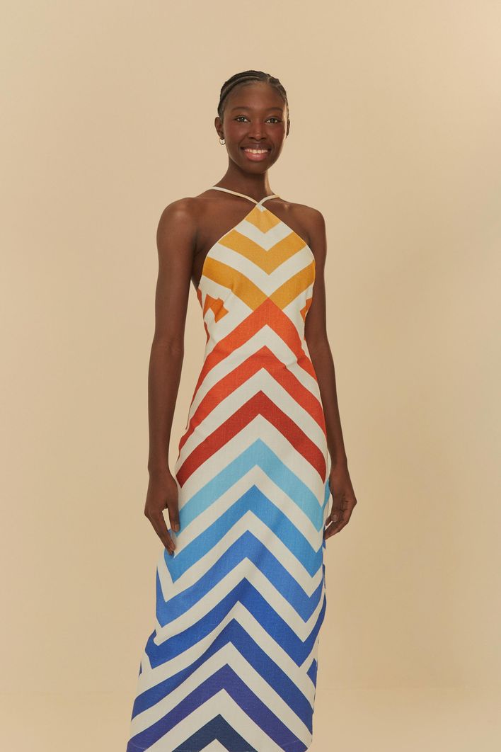 Vestido Listra Estampado Jambu