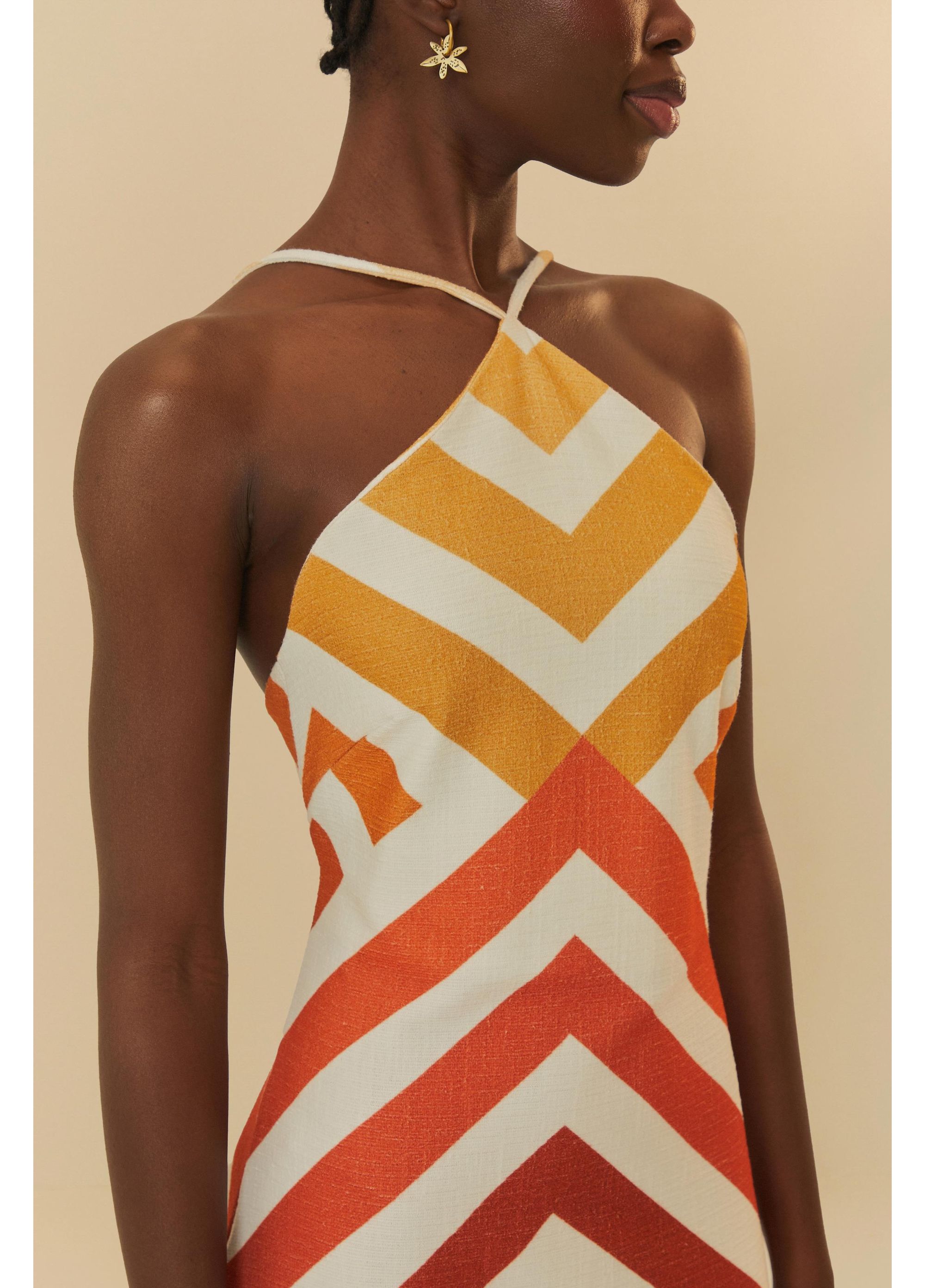 Vestido Listra Estampado Jambu