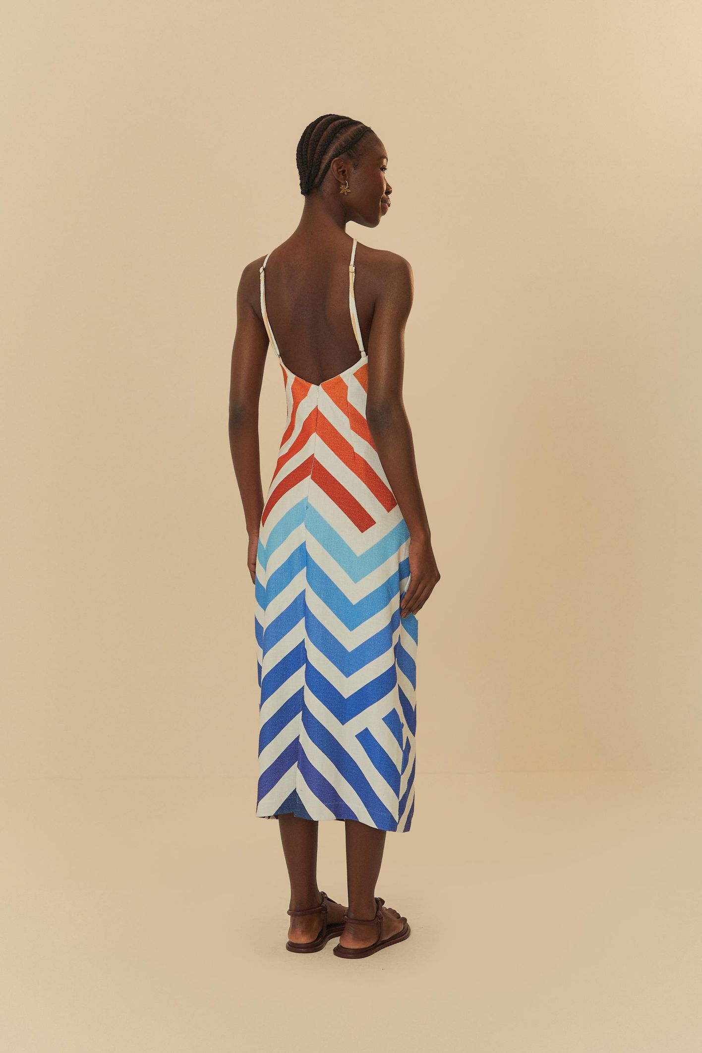 Vestido Listra Estampado Jambu