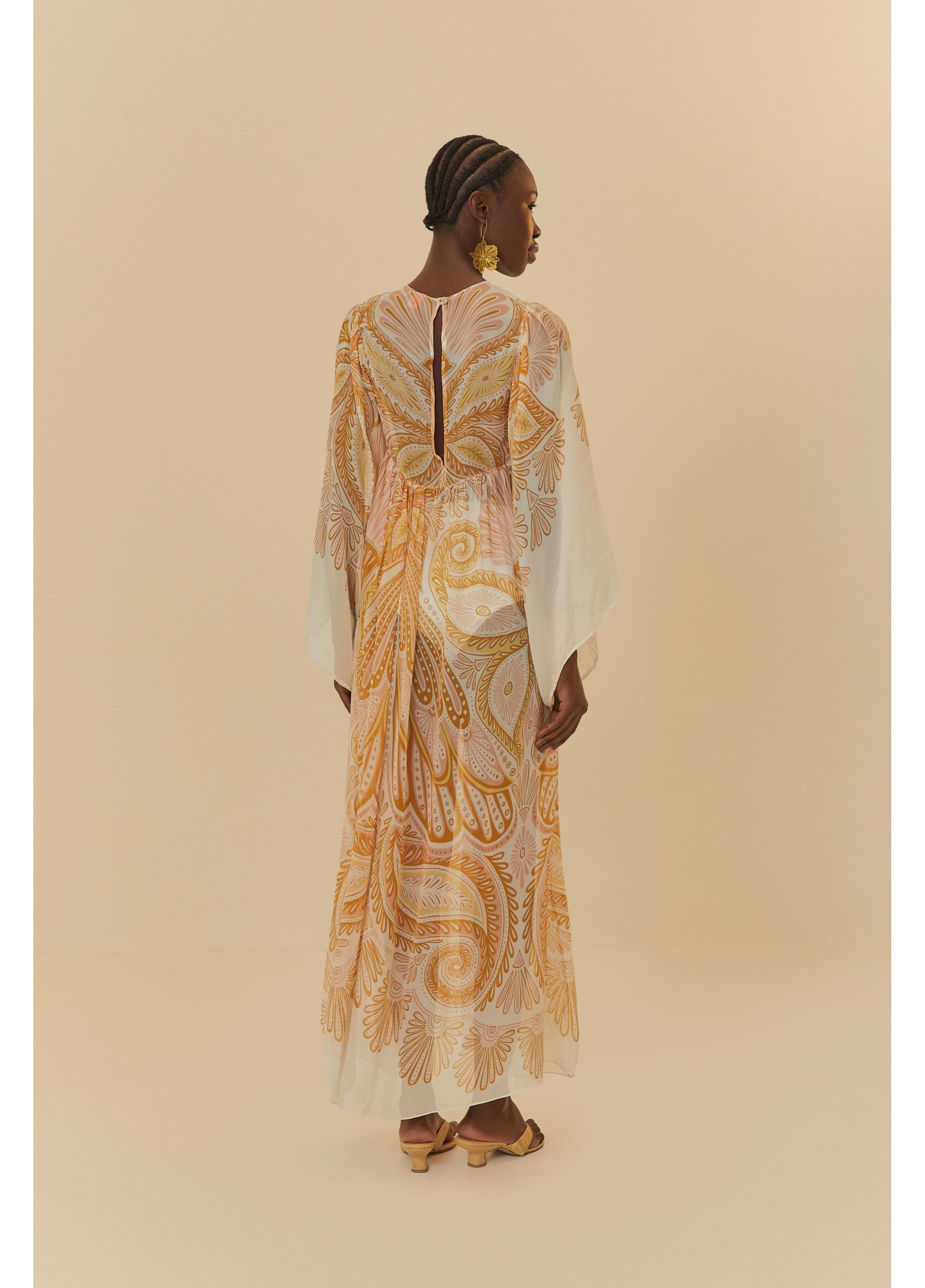 Vestido Longo Estampado Papillon