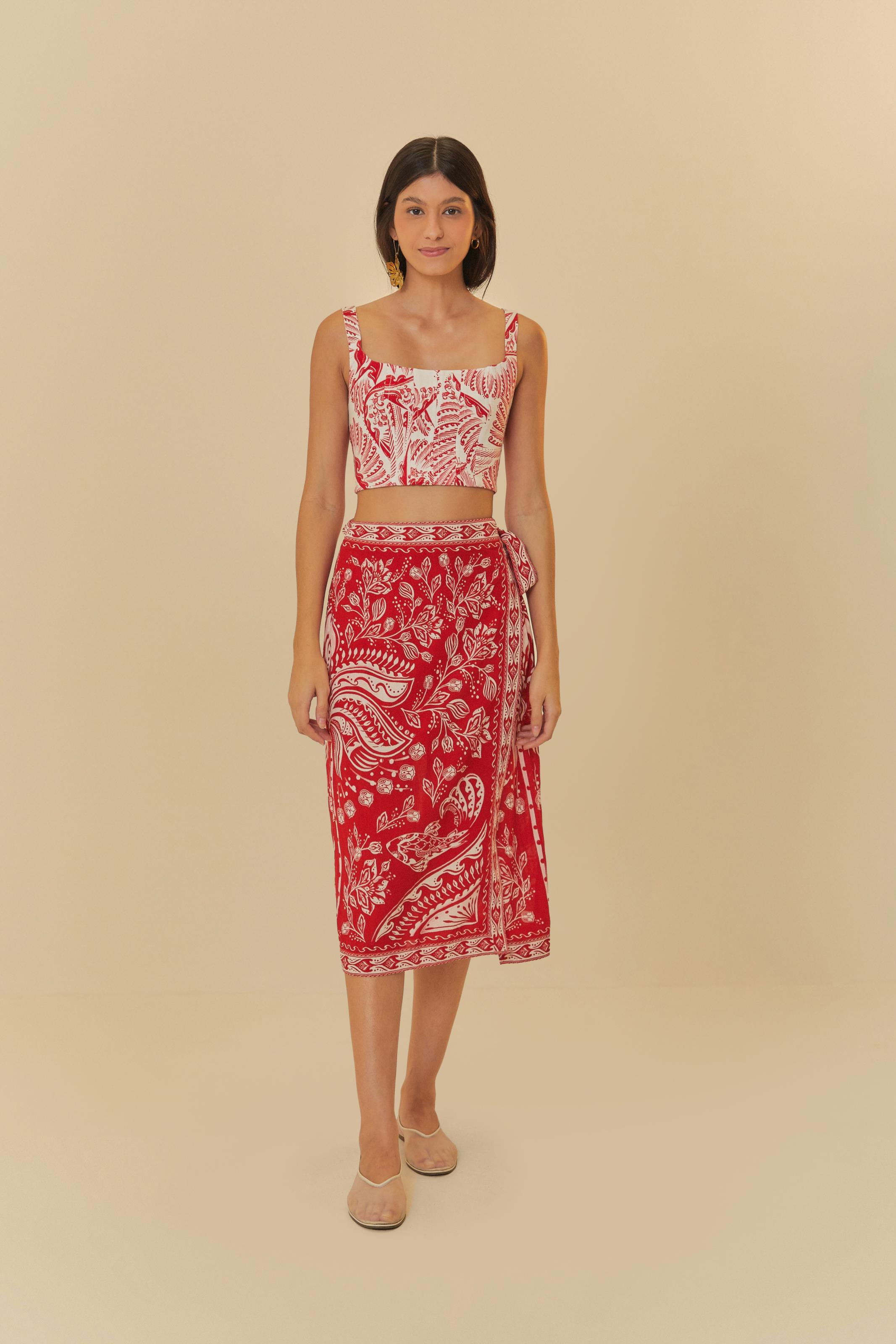 Saia Pareô Estampada Coqueiro Majestoso