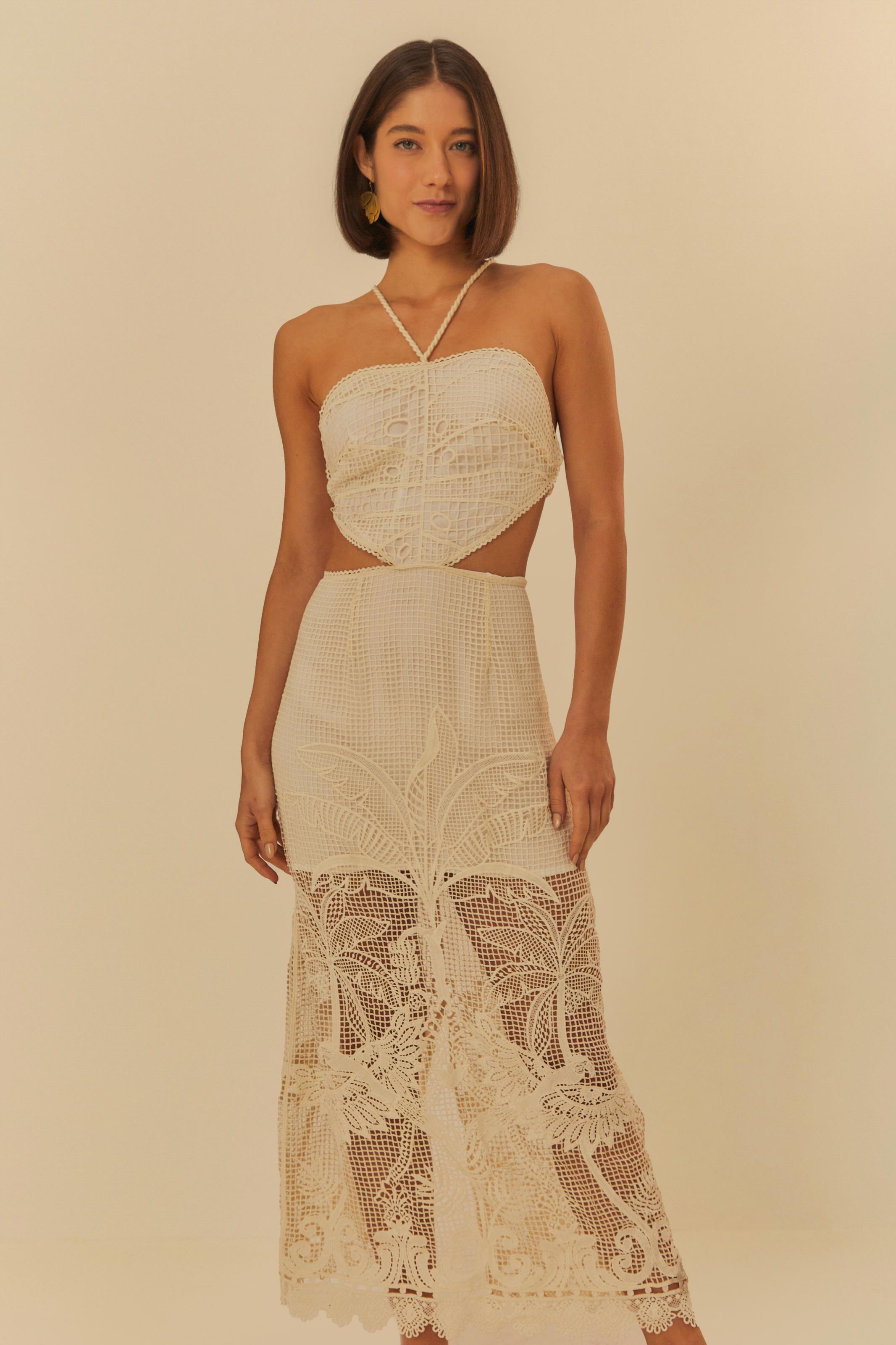 Vestido Guipure Tropical