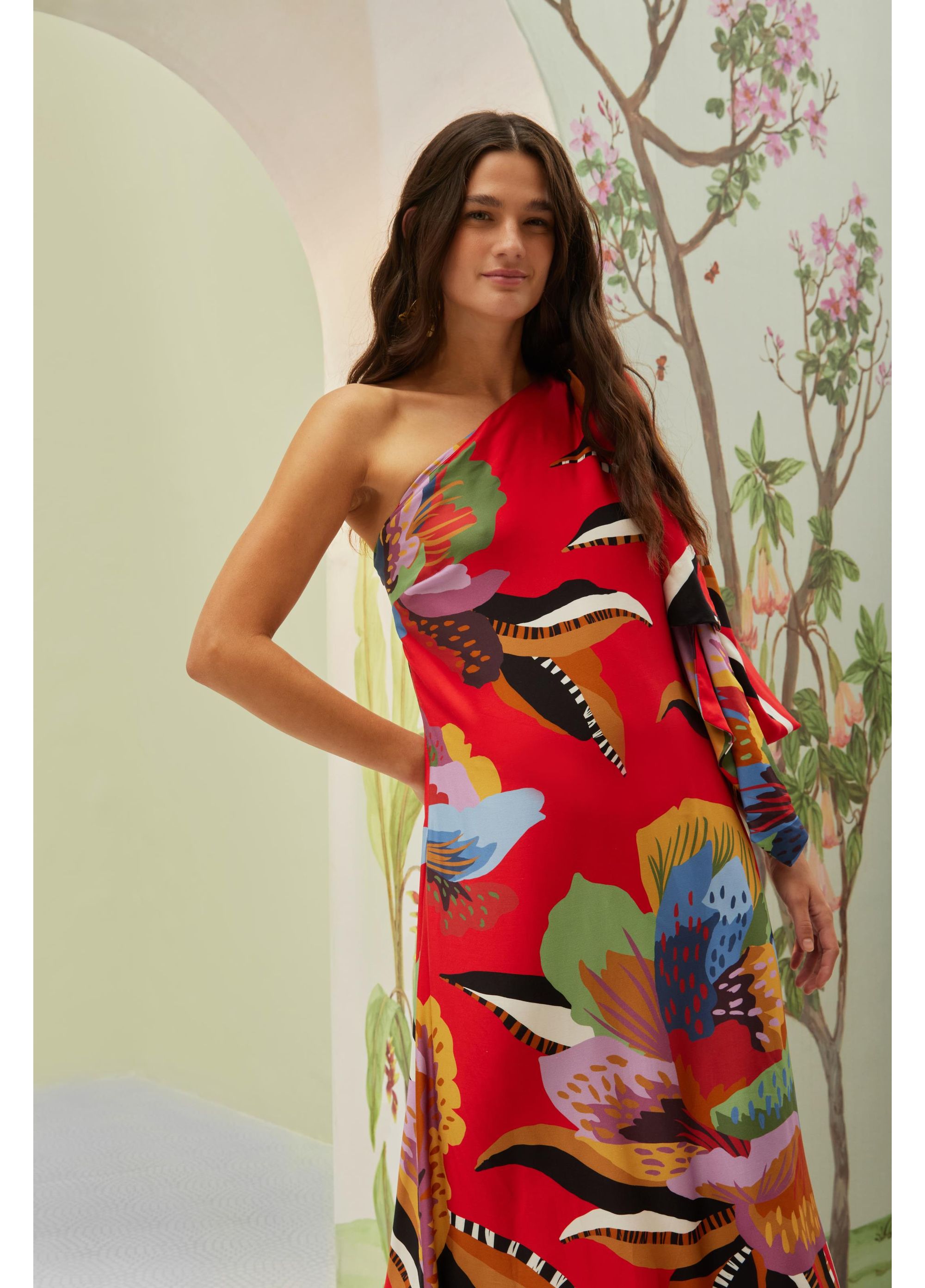 Vestido Ombro Só Estampado Floral Lucia