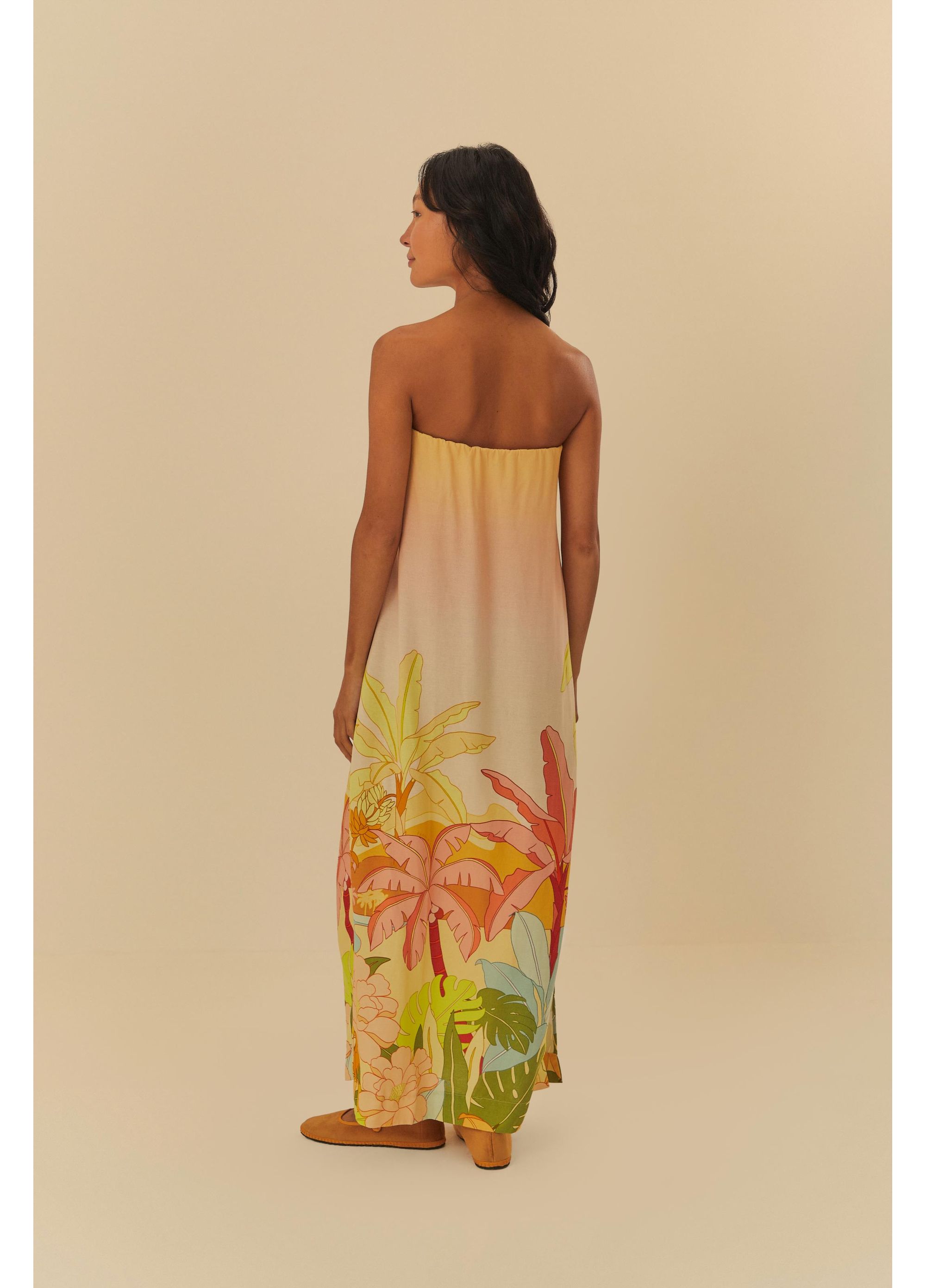 Vestido Longo Estampado Luau Das Onças