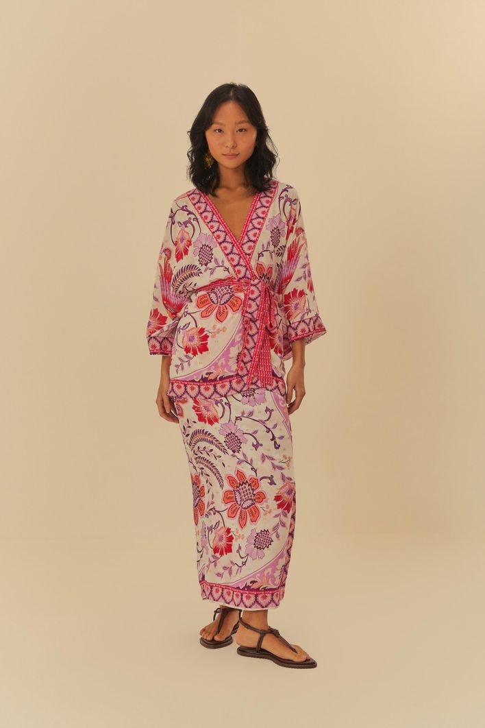 Kimono Estampado Romance De Tucano