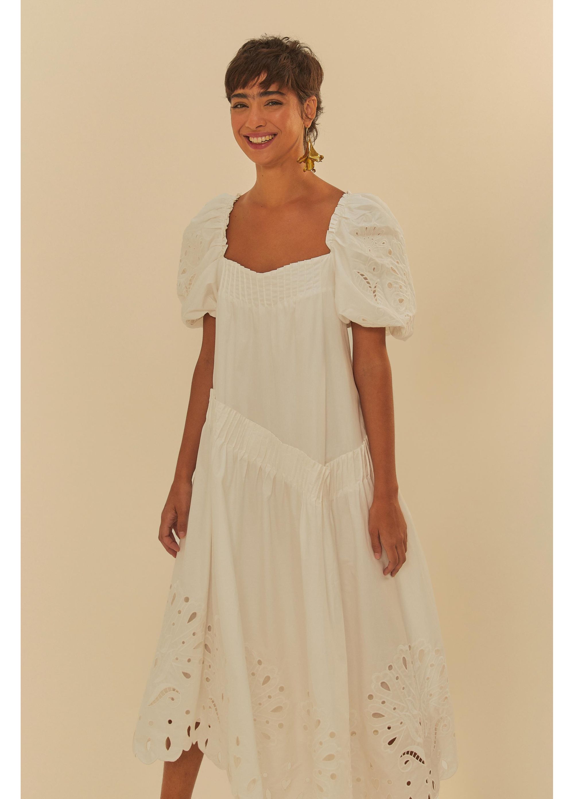 Vestido Bordado Richelieu Rendeira