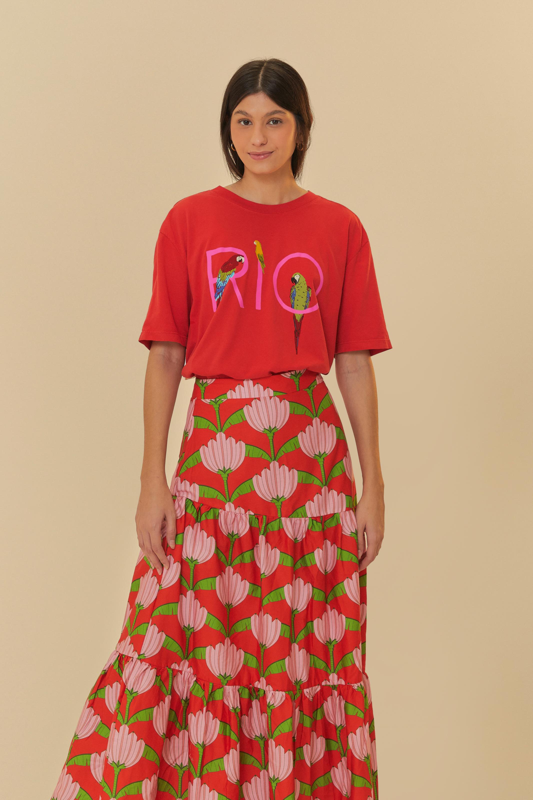 Saia Longa Estampada Banana Deco