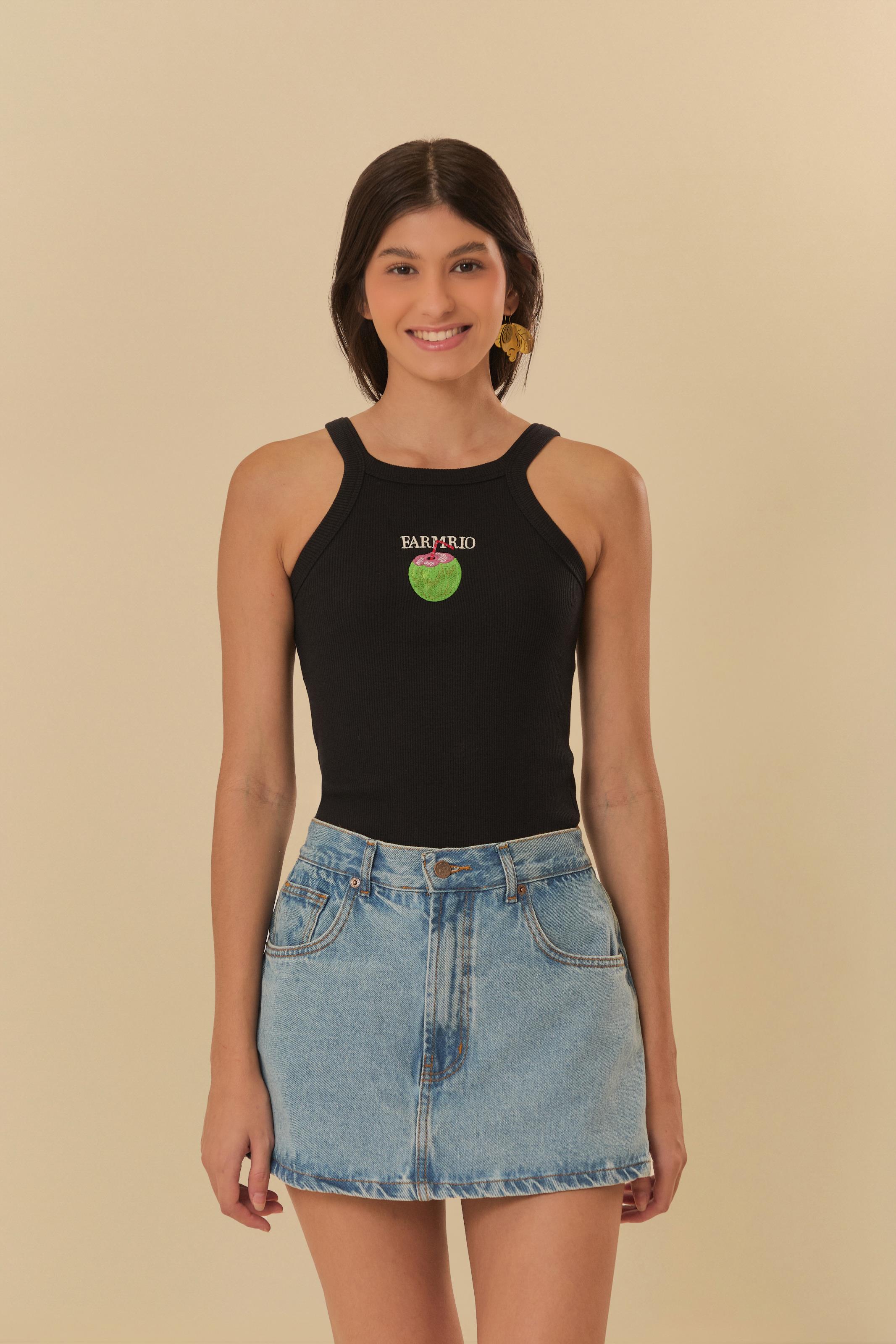 Short Saia Jeans Alto