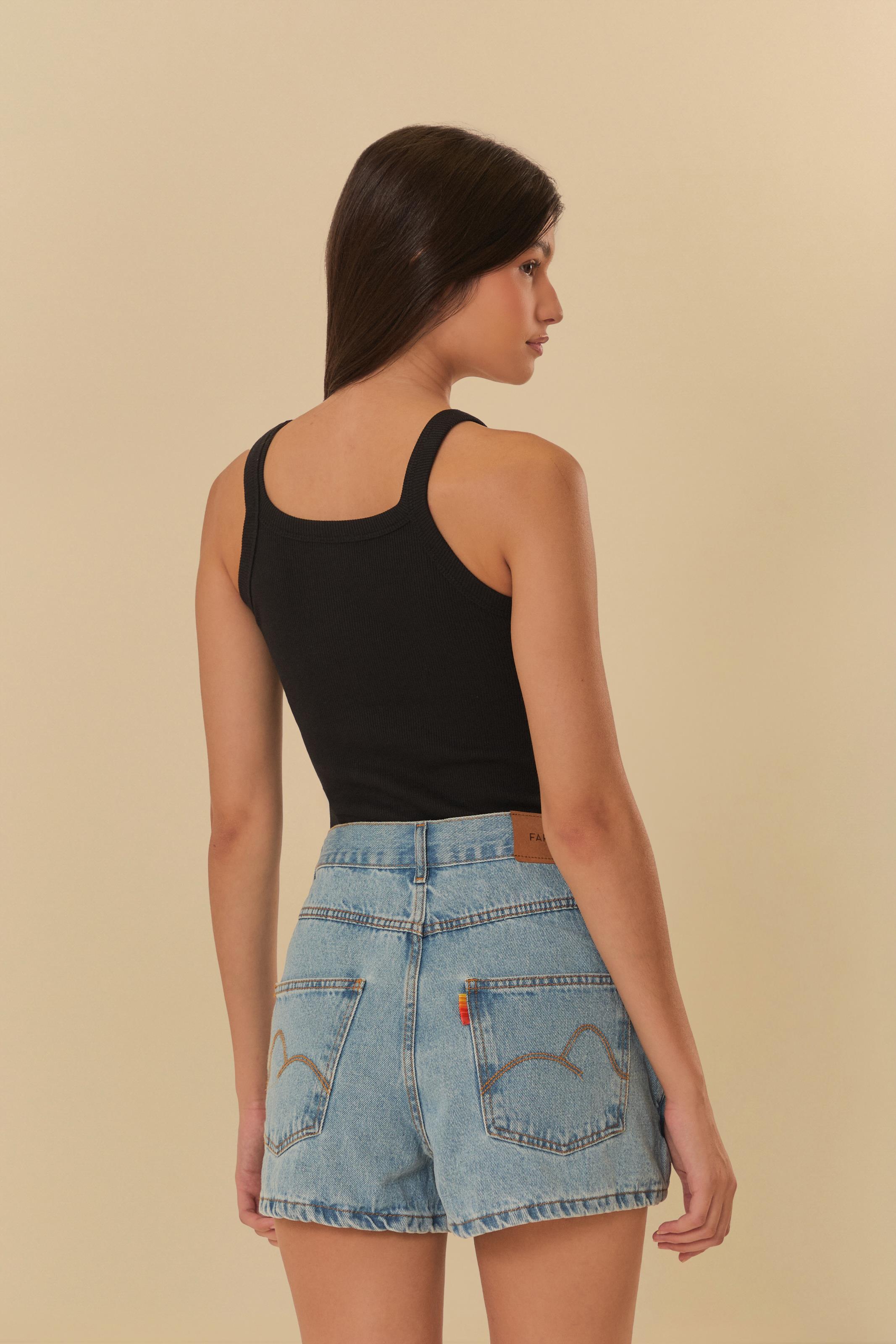 Short Saia Jeans Alto