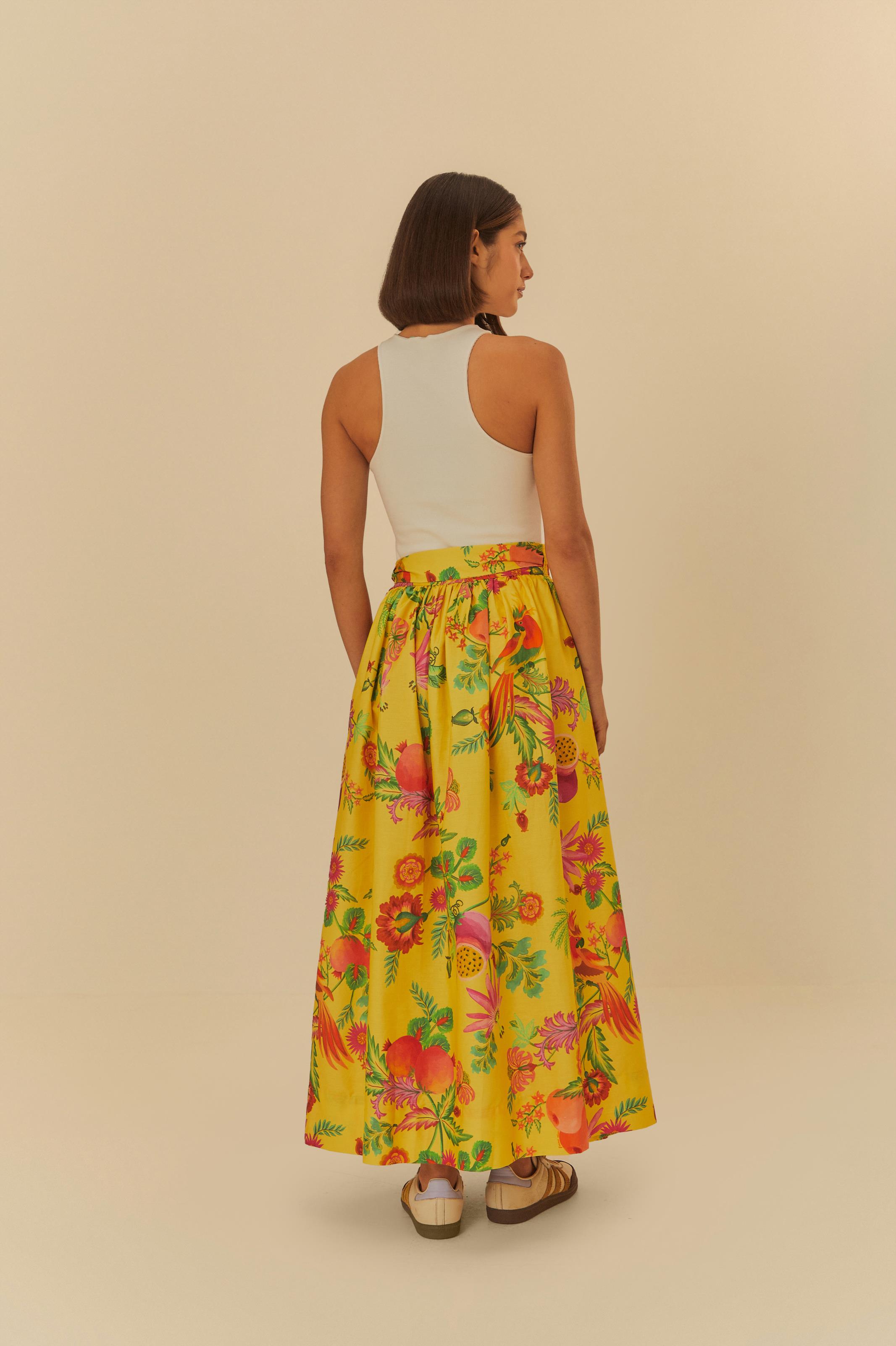 Saia Estampada Jardim De Frutas
