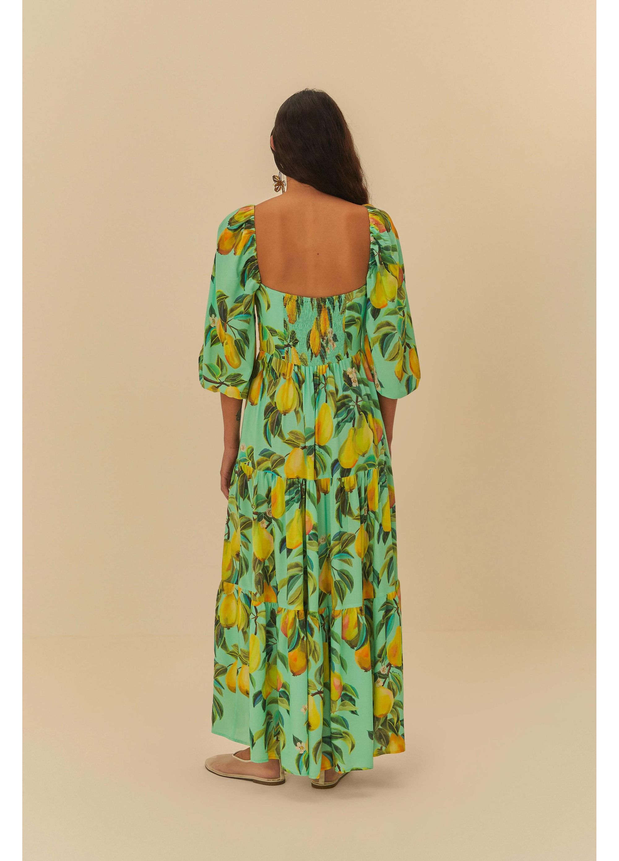 Vestido Manga Estampado Pera Chic