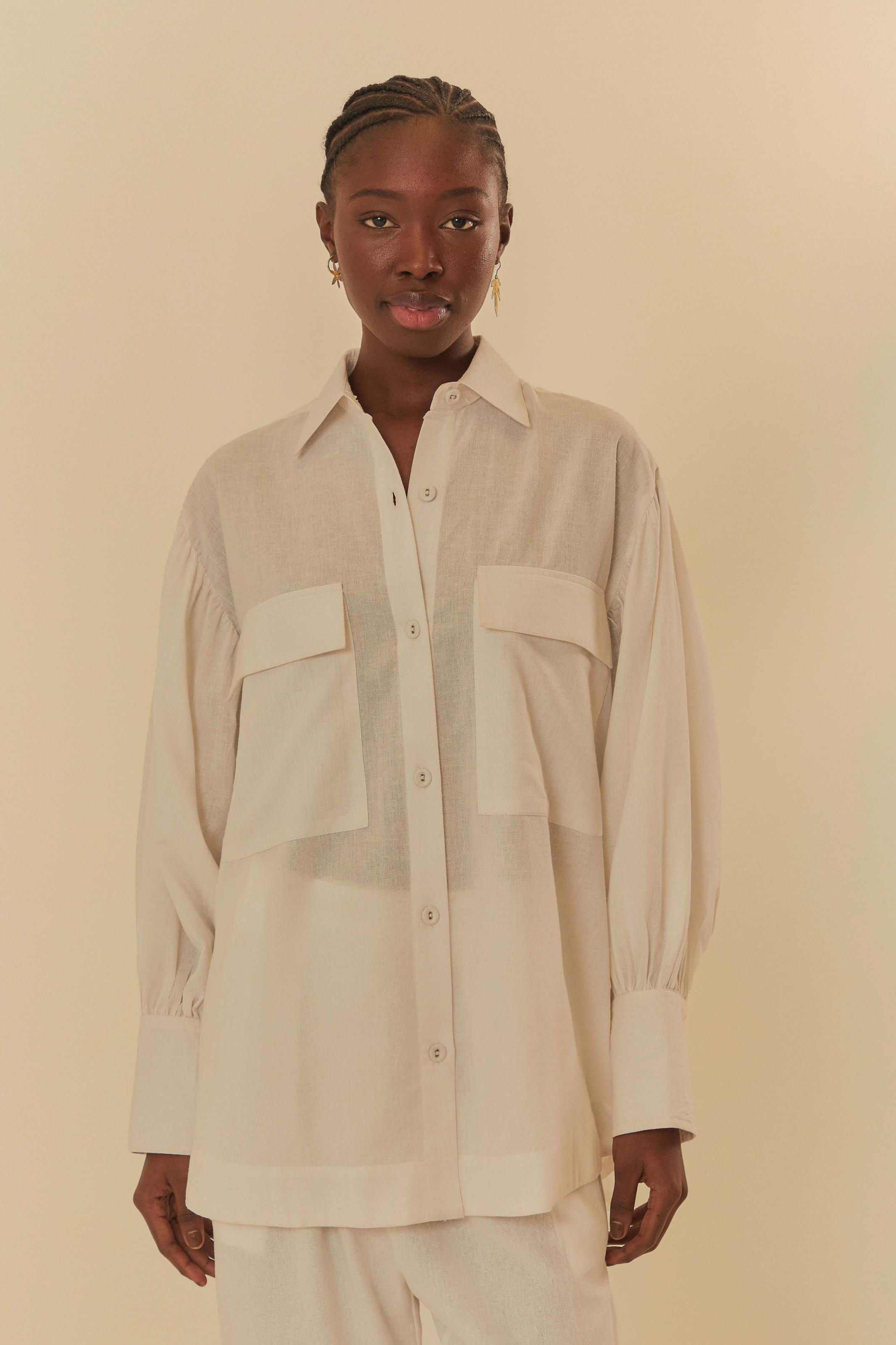 Camisa Bolso Manga Longa