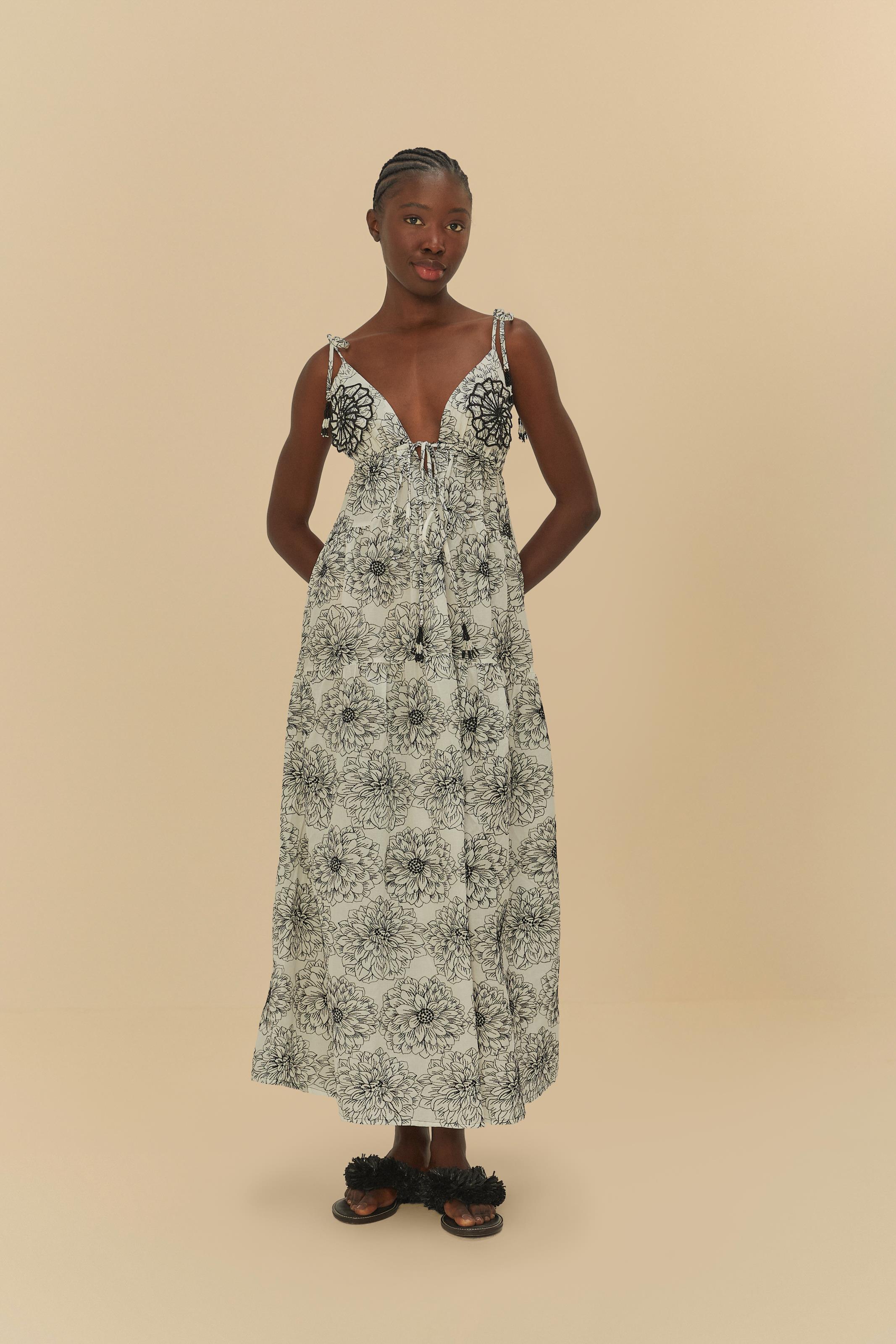 Vestido Bordado Onda Tropical