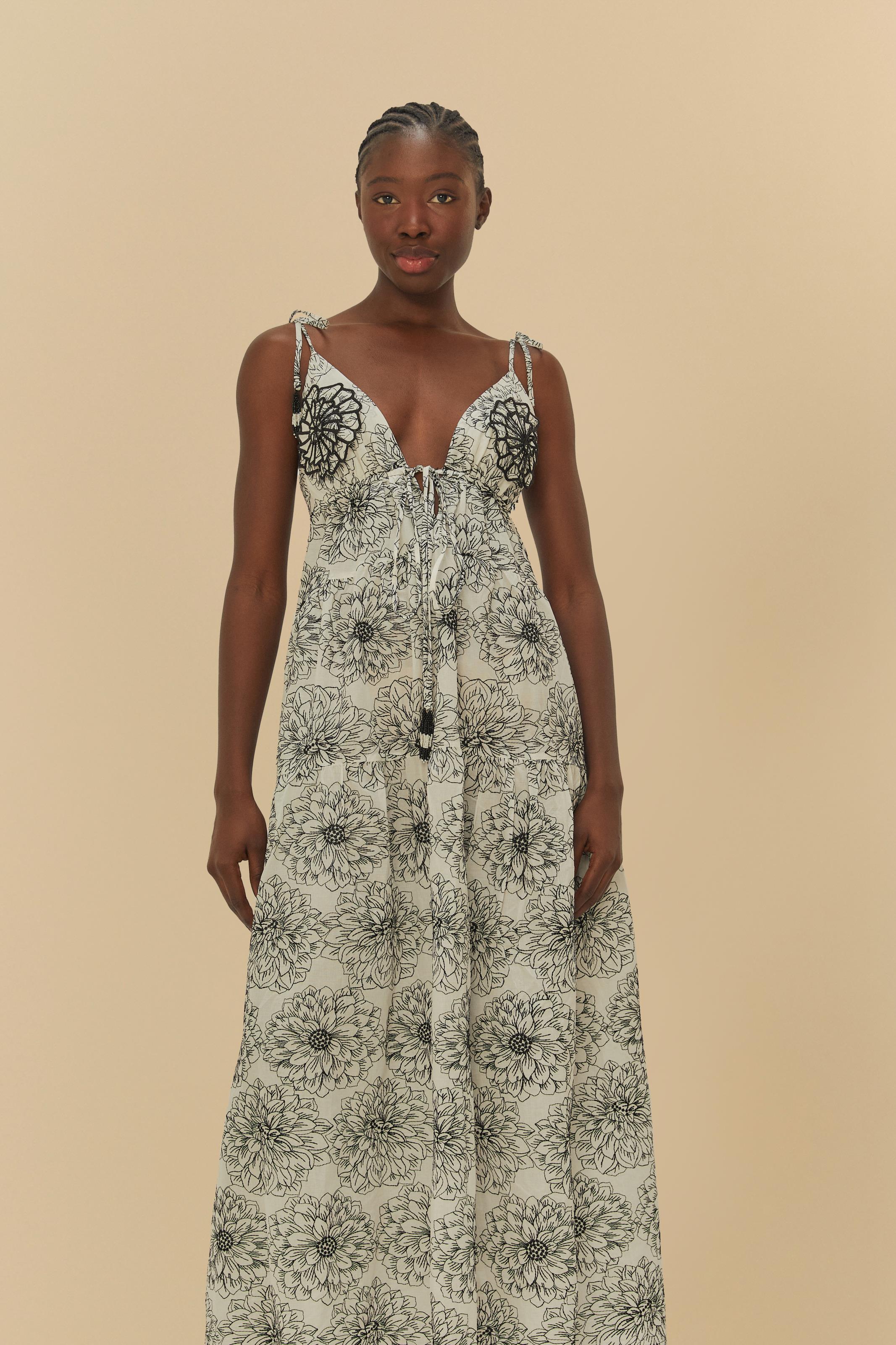 Vestido Bordado Onda Tropical