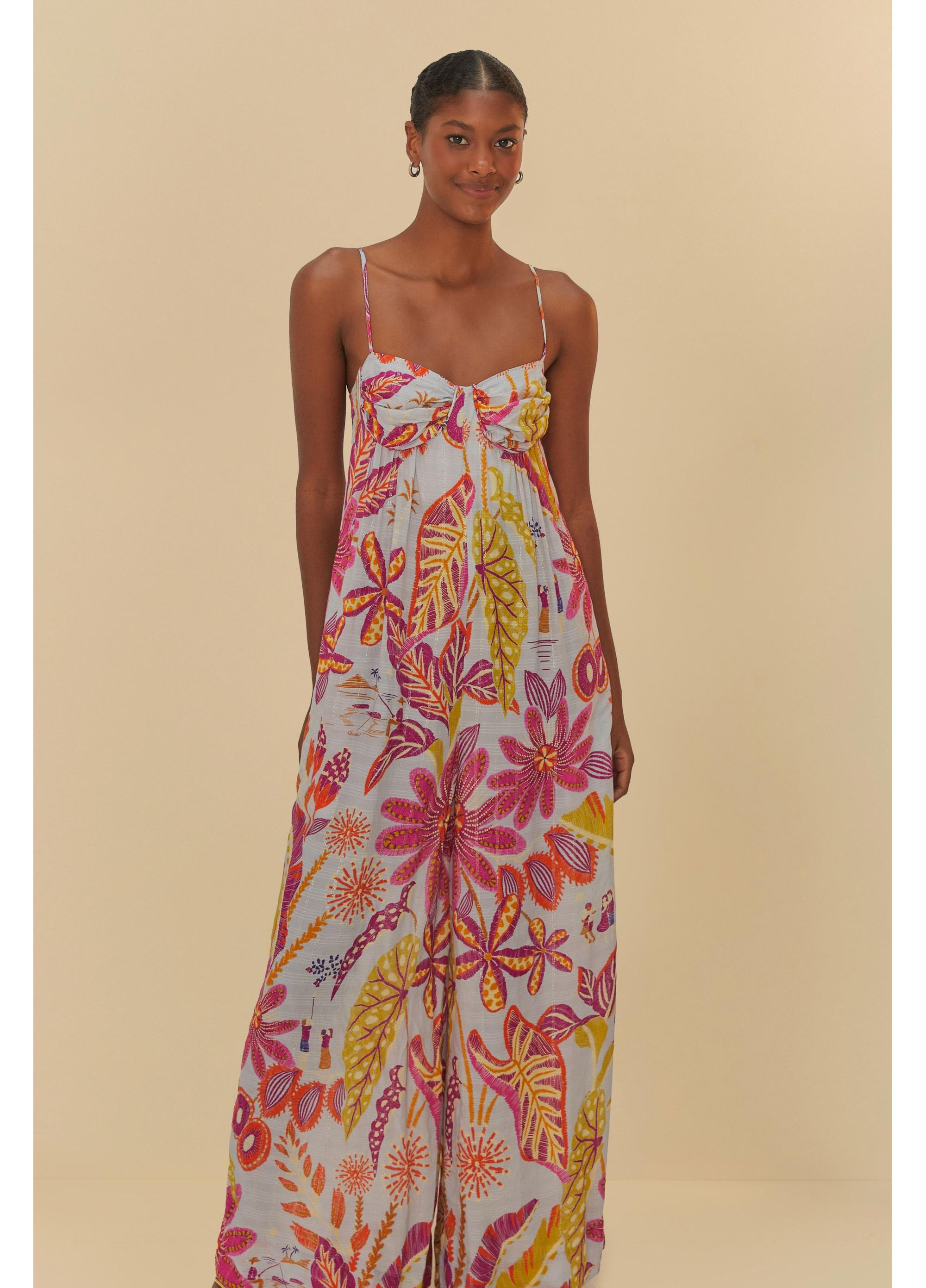 Macacão Pantalona Estampado Floresta De Sonho