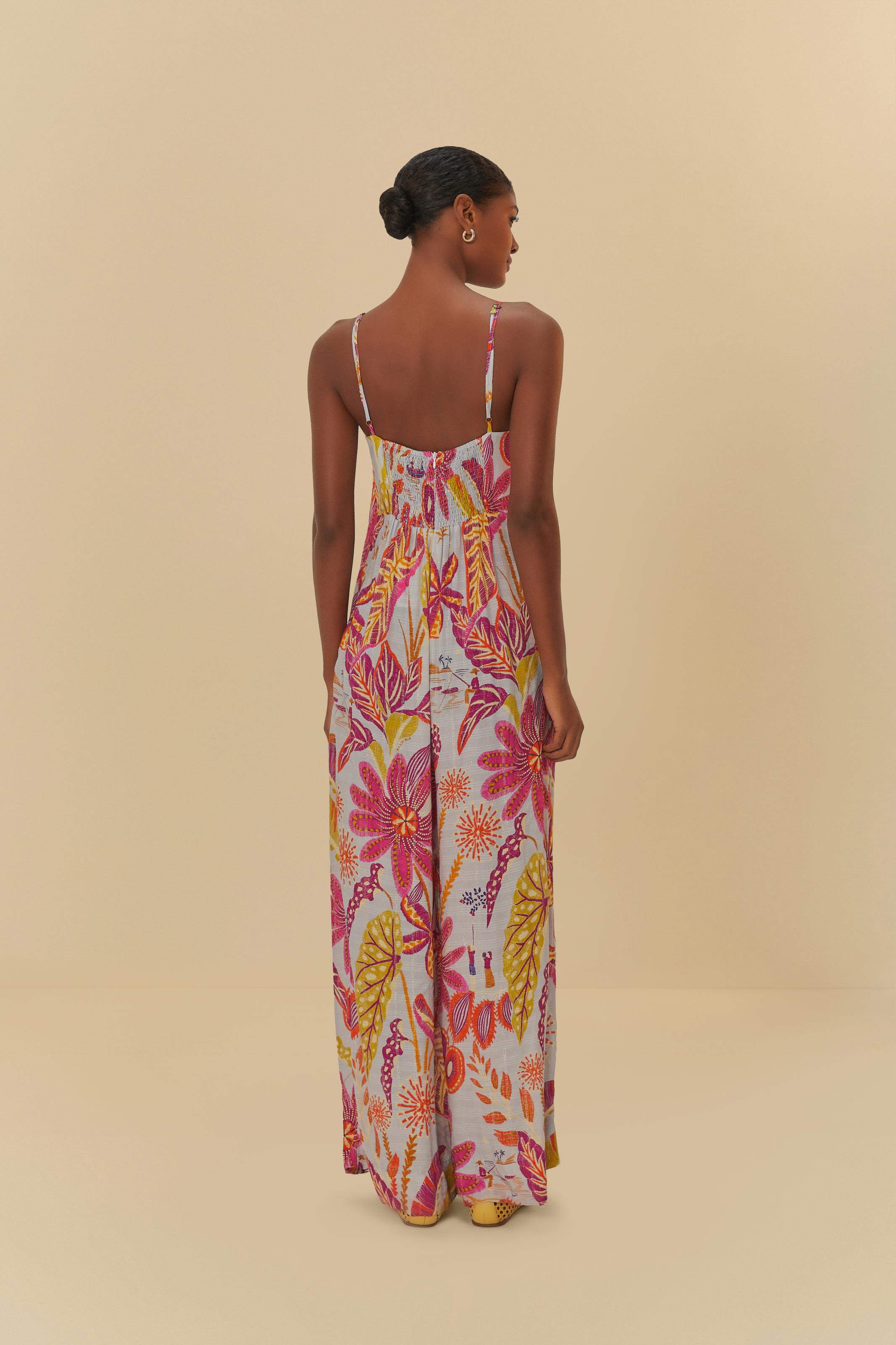 Macacão Pantalona Estampado Floresta De Sonho