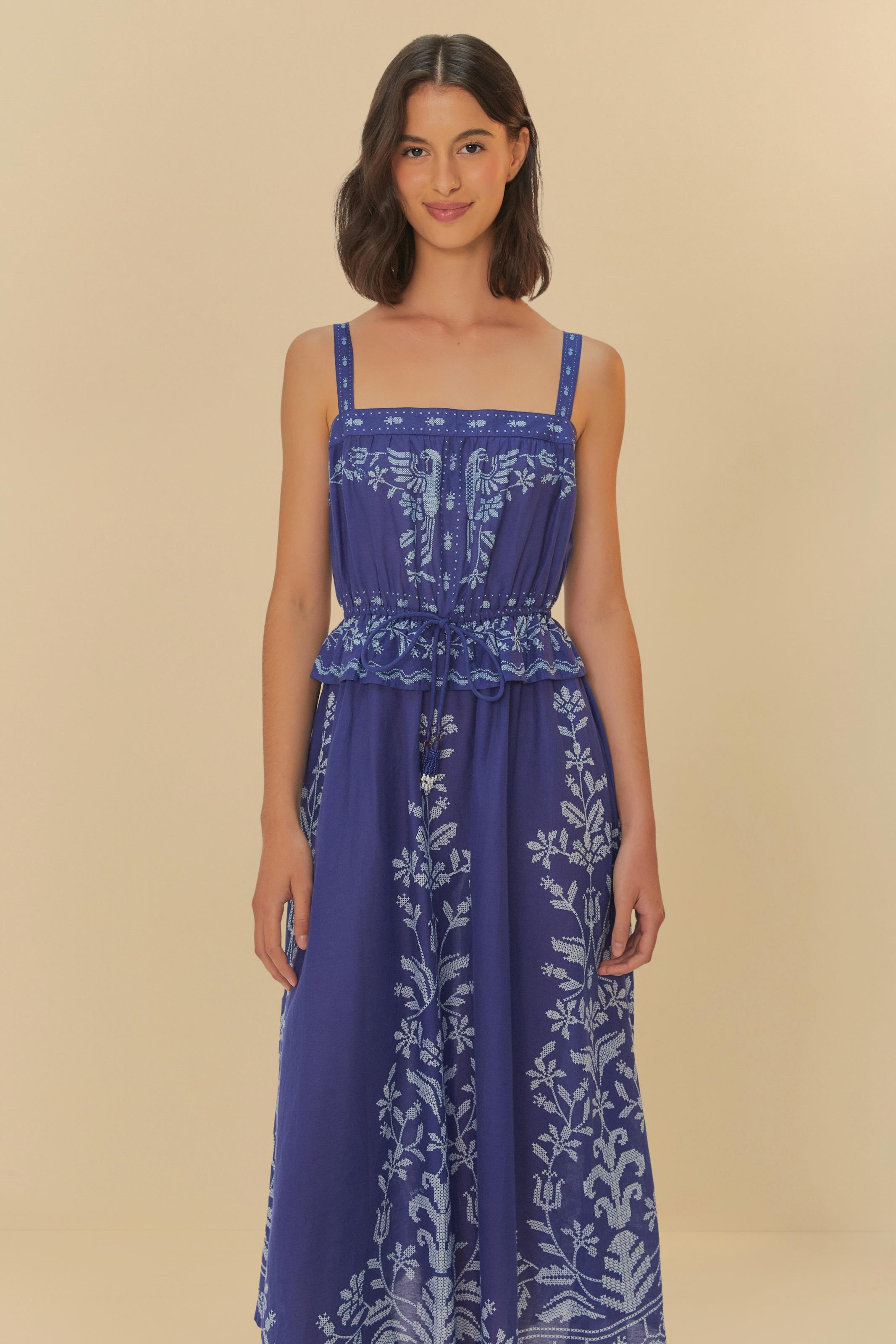 Vestido Cropped Estampado Relicário Tropical