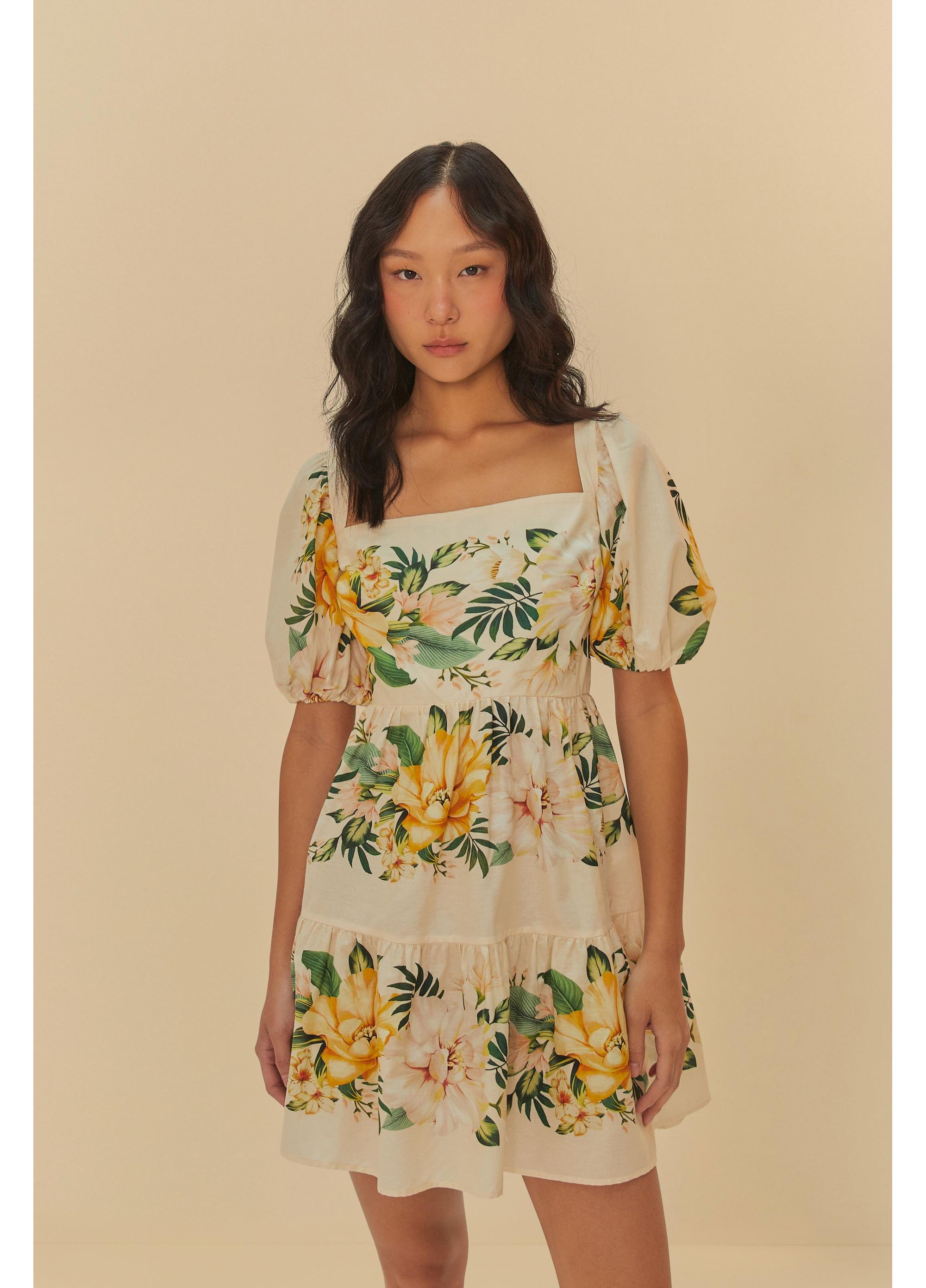 Vestido Curto Estampado Floral Camille