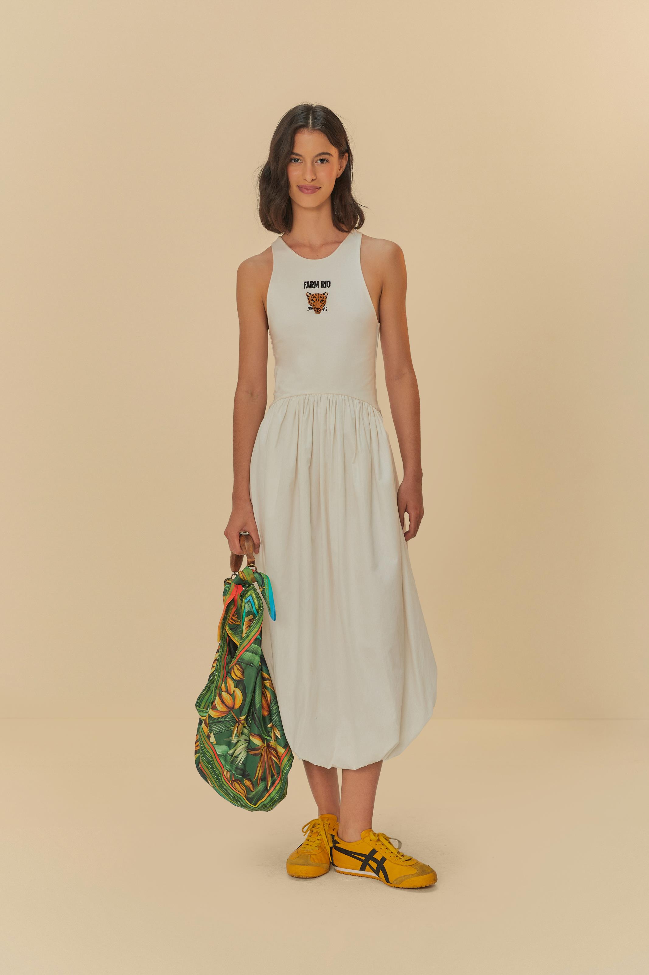 Vestido Balonê Bordado Banana