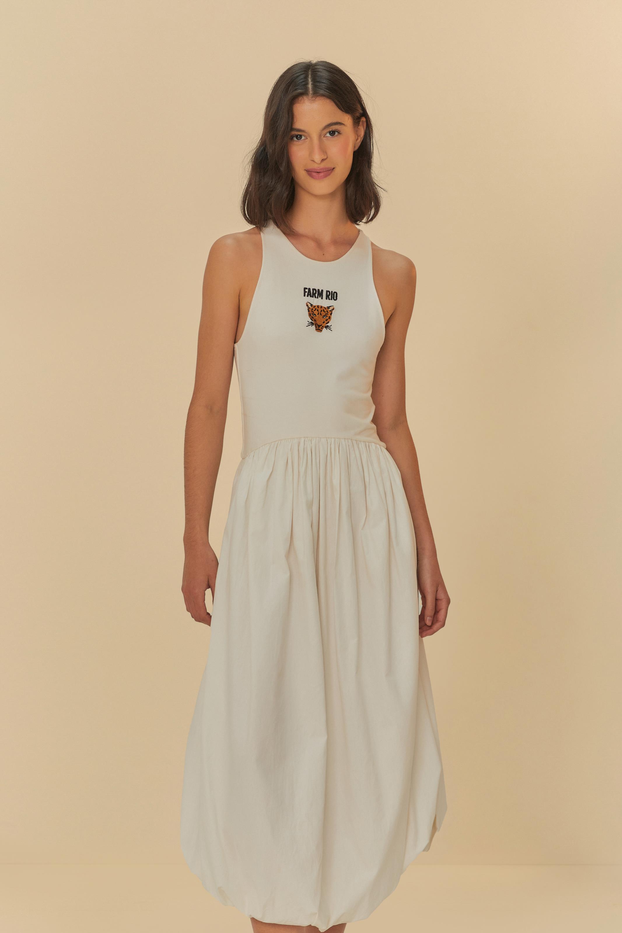 Vestido Balonê Bordado Banana