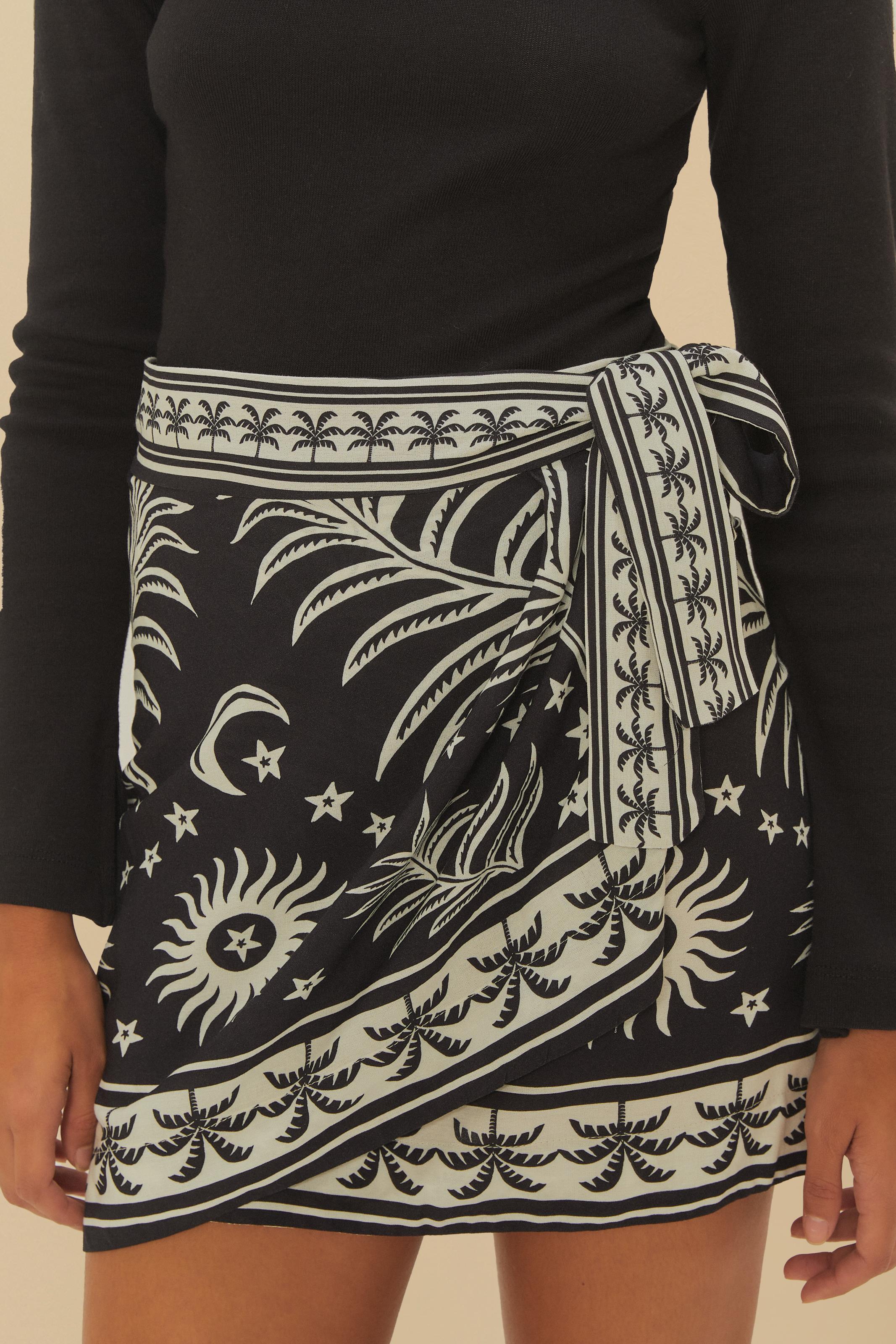 Saia Curta Pareô Estampada Coqueiral