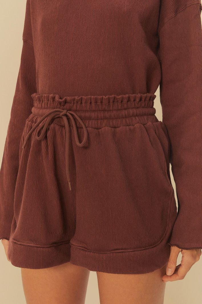 Short Cós Elástico Textura