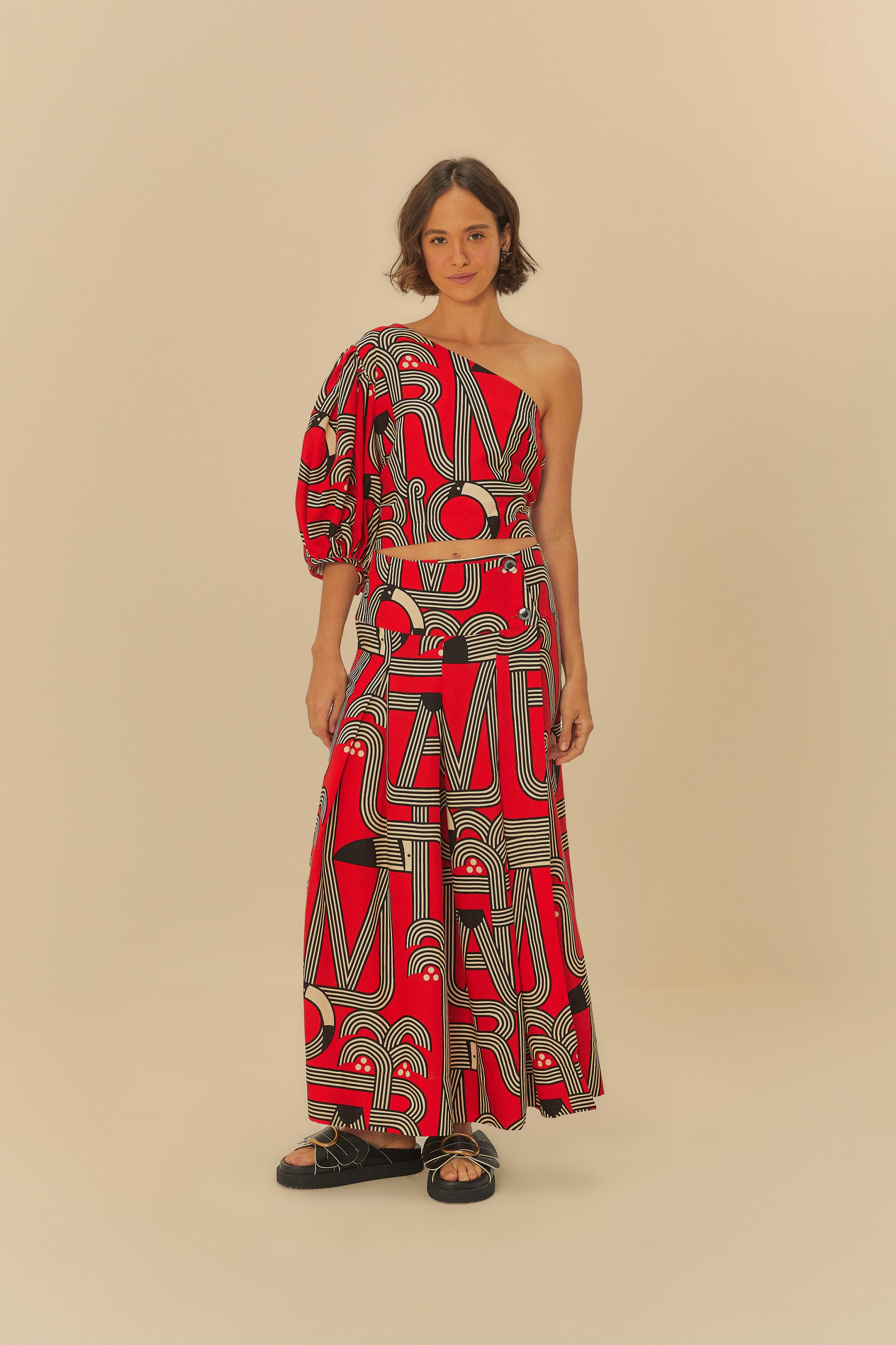 Saia Pregas Estampado Logotuca