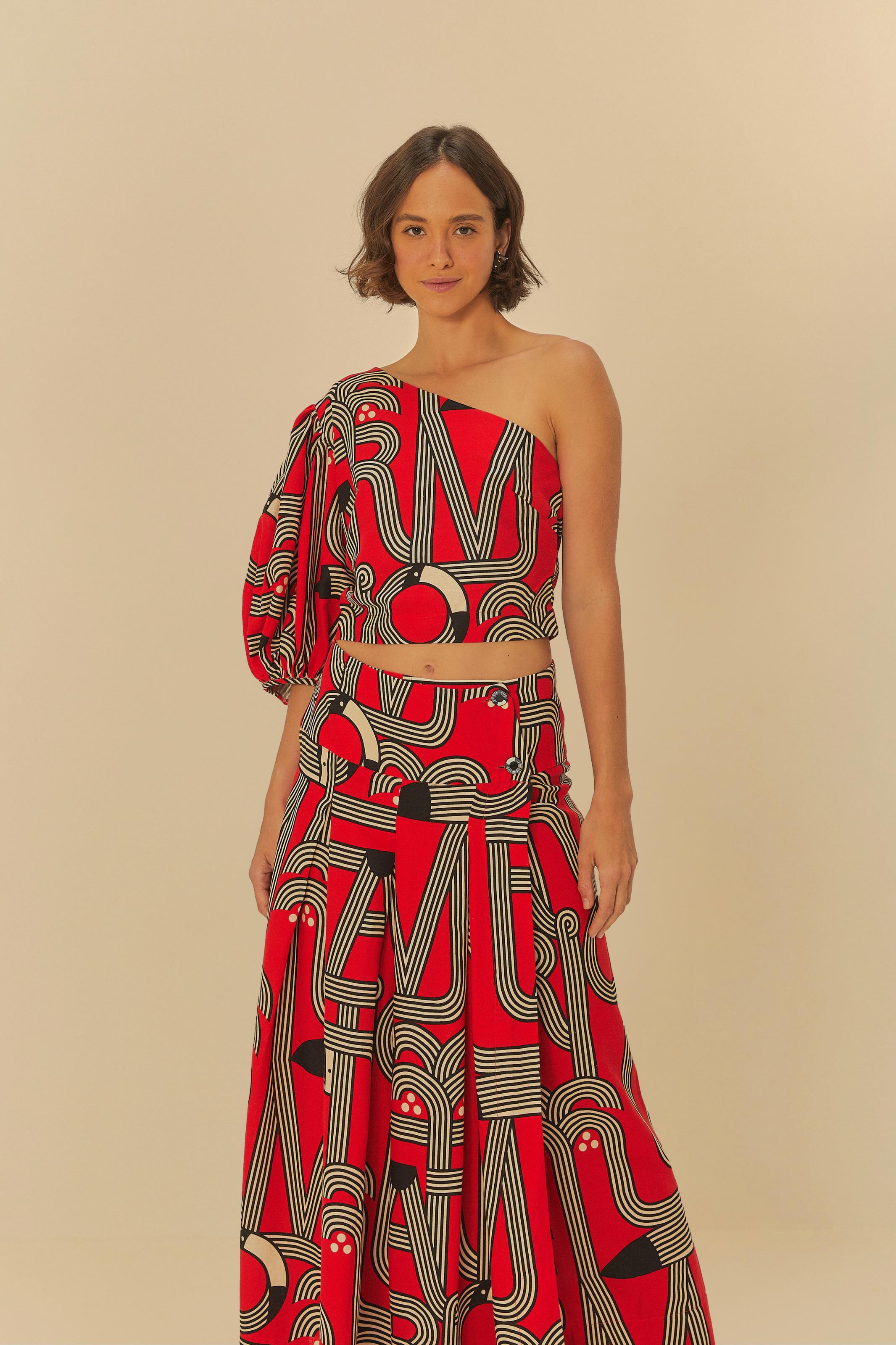 Saia Pregas Estampado Logotuca