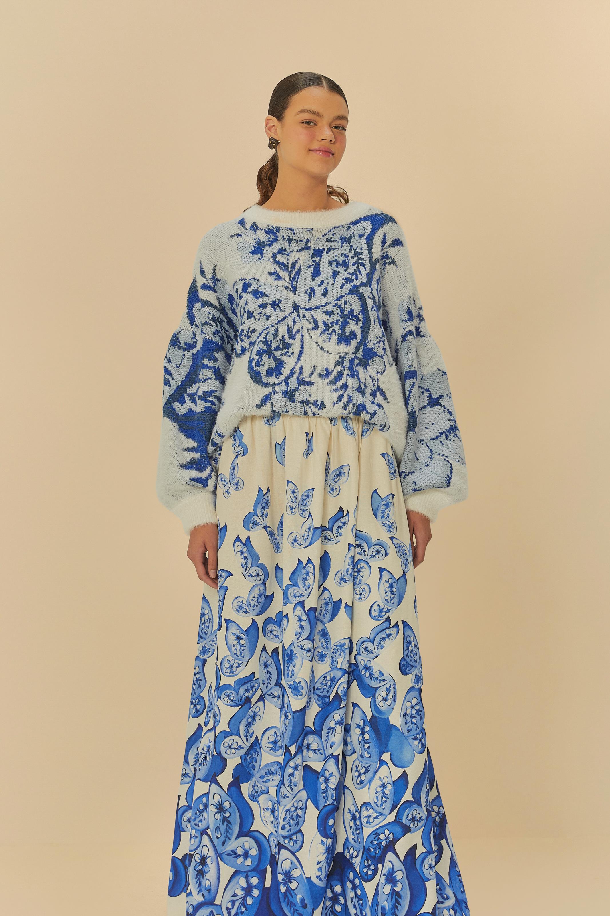 Calça Estampada Voo De Porcelana