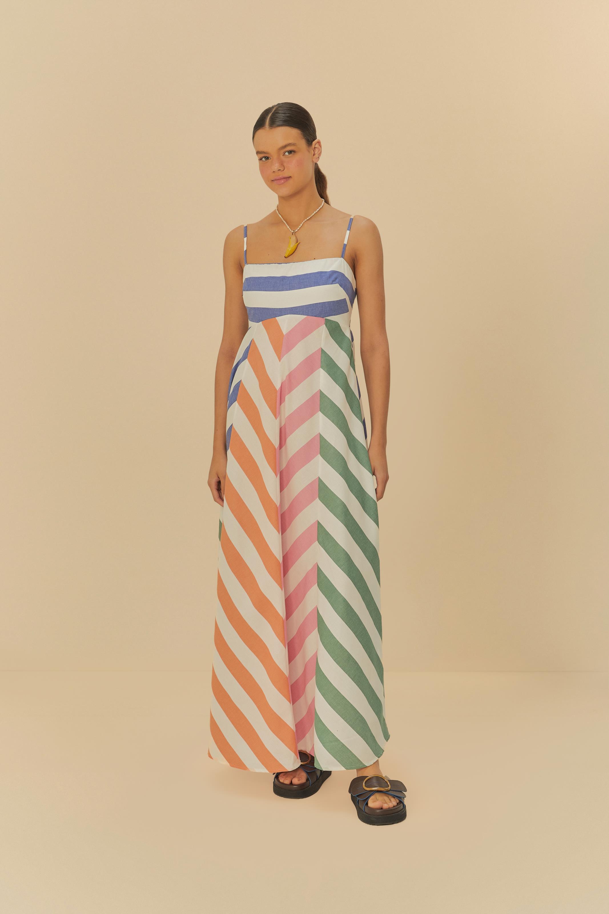 Vestido Patch Estampado Mistura De Listra