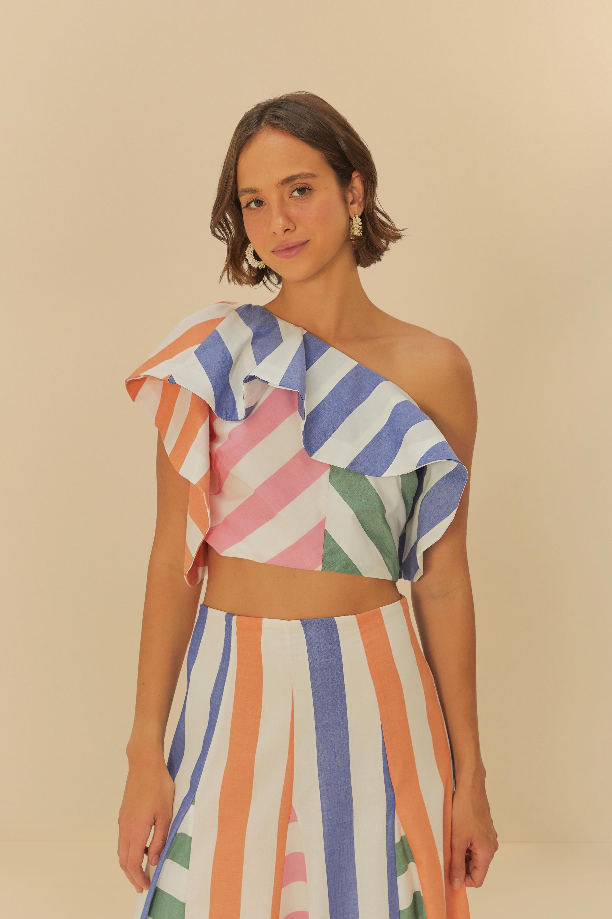 Top Patch Estampado Mistura De Listra