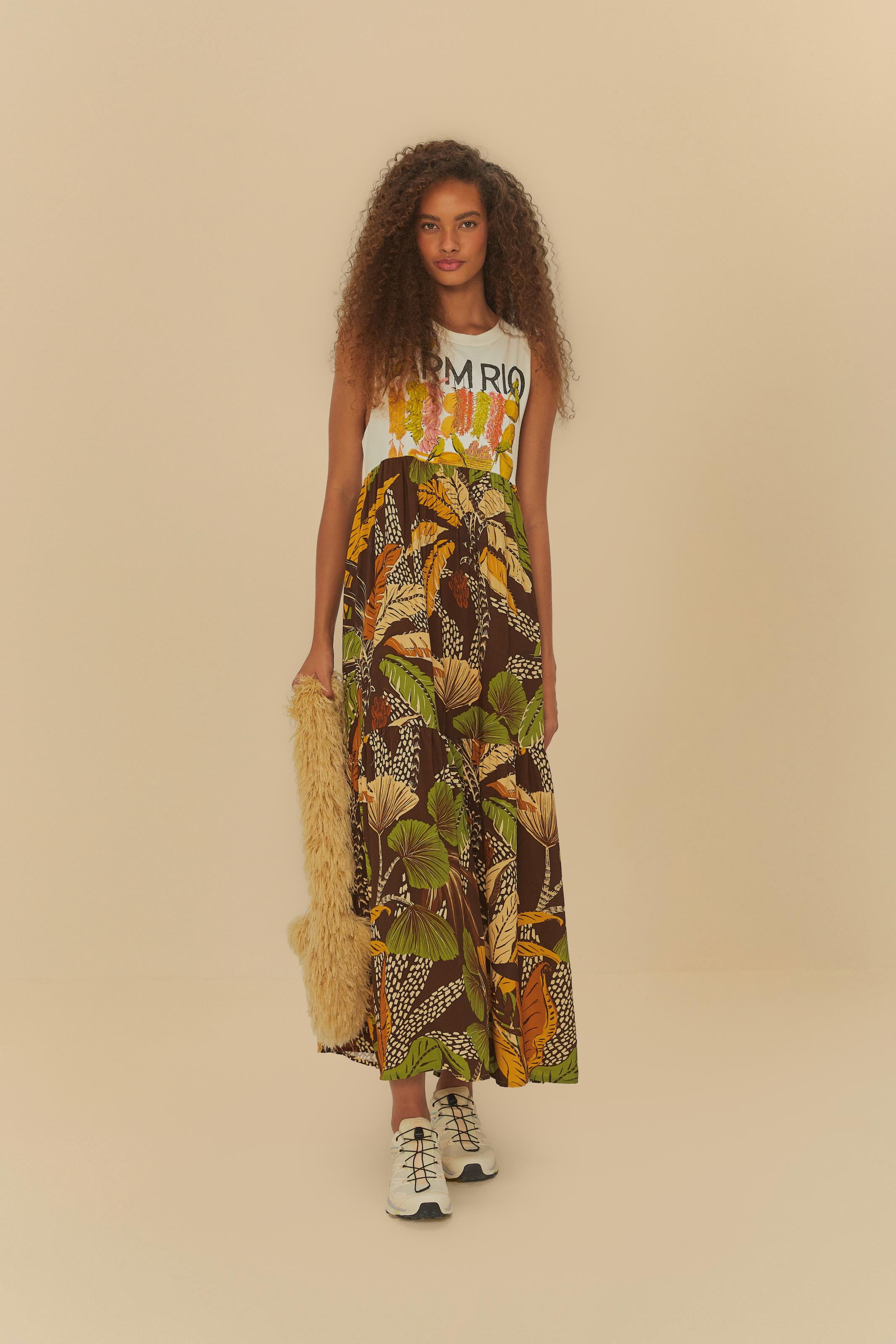 Vestido Cropped Estampado Farm Rio Feira