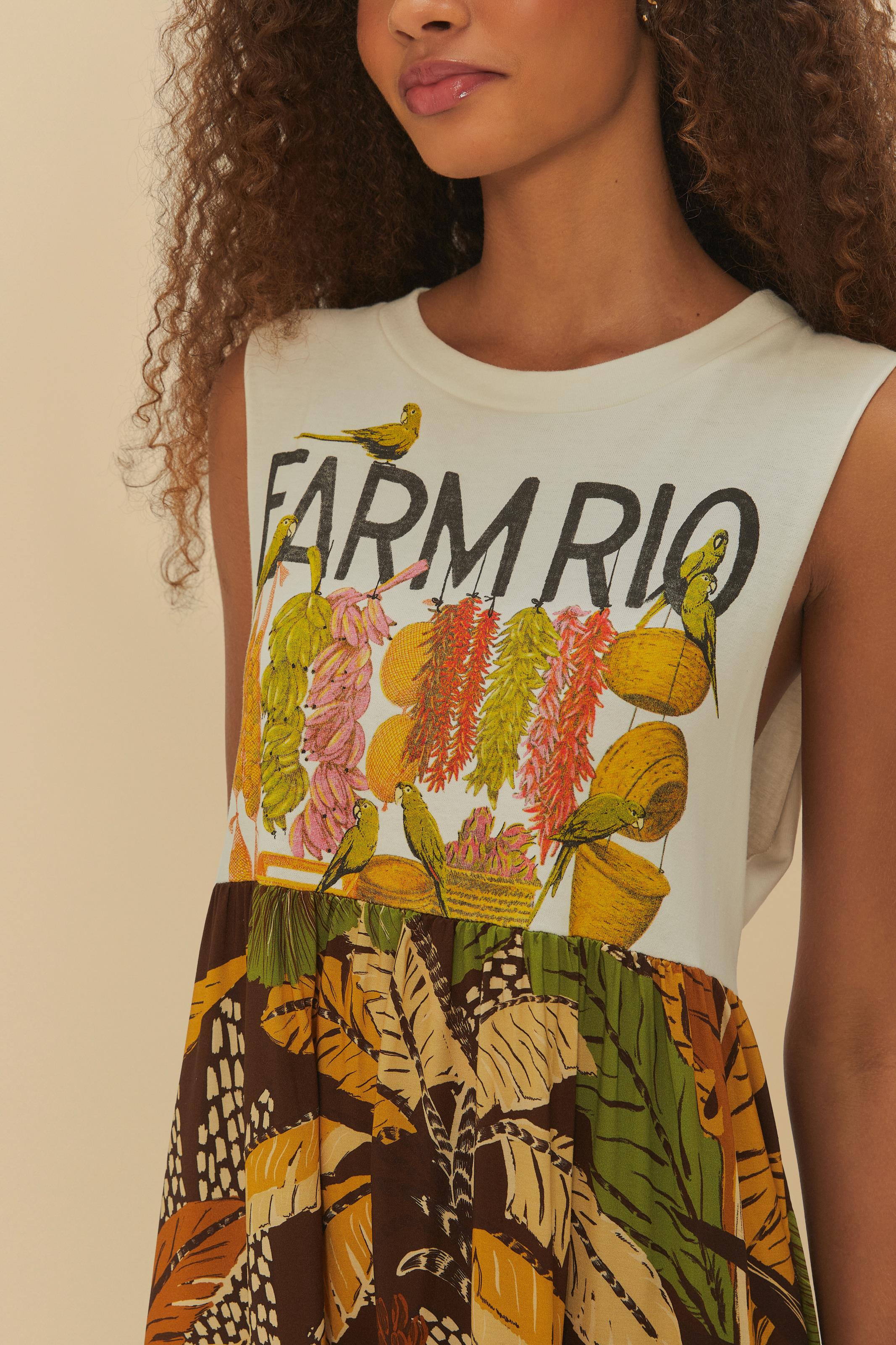 Vestido Cropped Estampado Farm Rio Feira