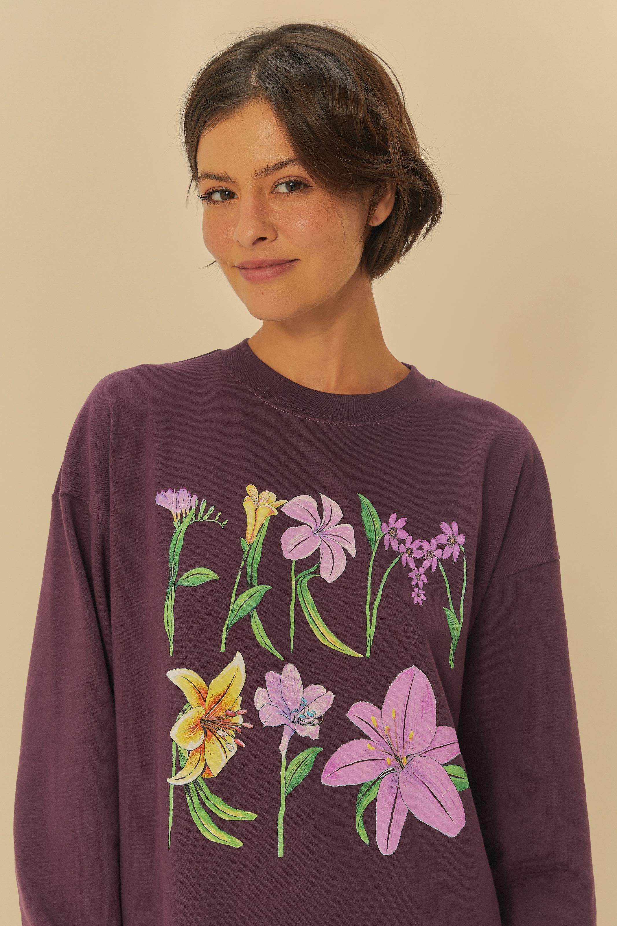 Vestido Cropped Moletom Estampado Farm Rio Flores