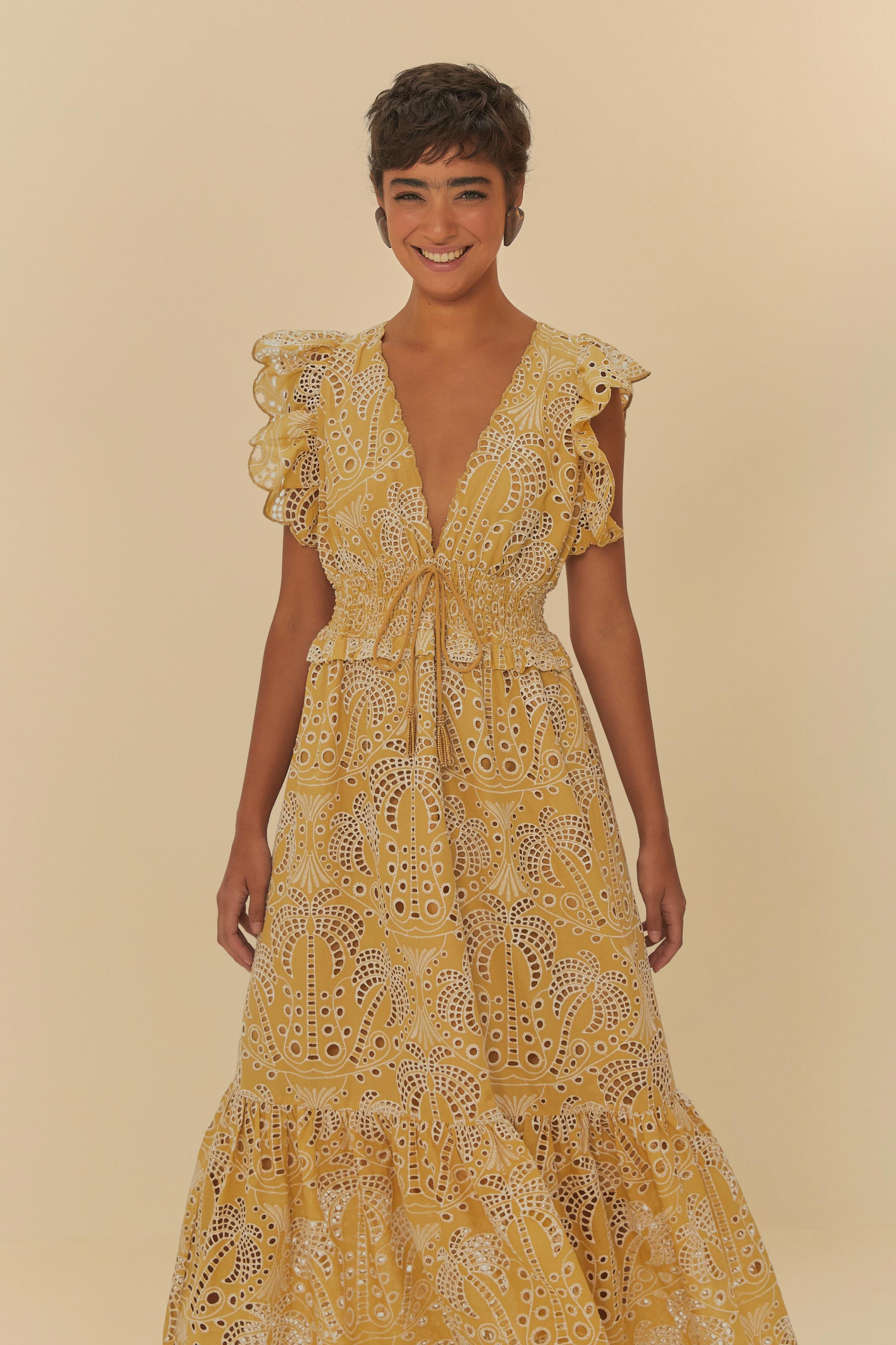 Vestido Laise Estampado Coqueiro Delicadeza