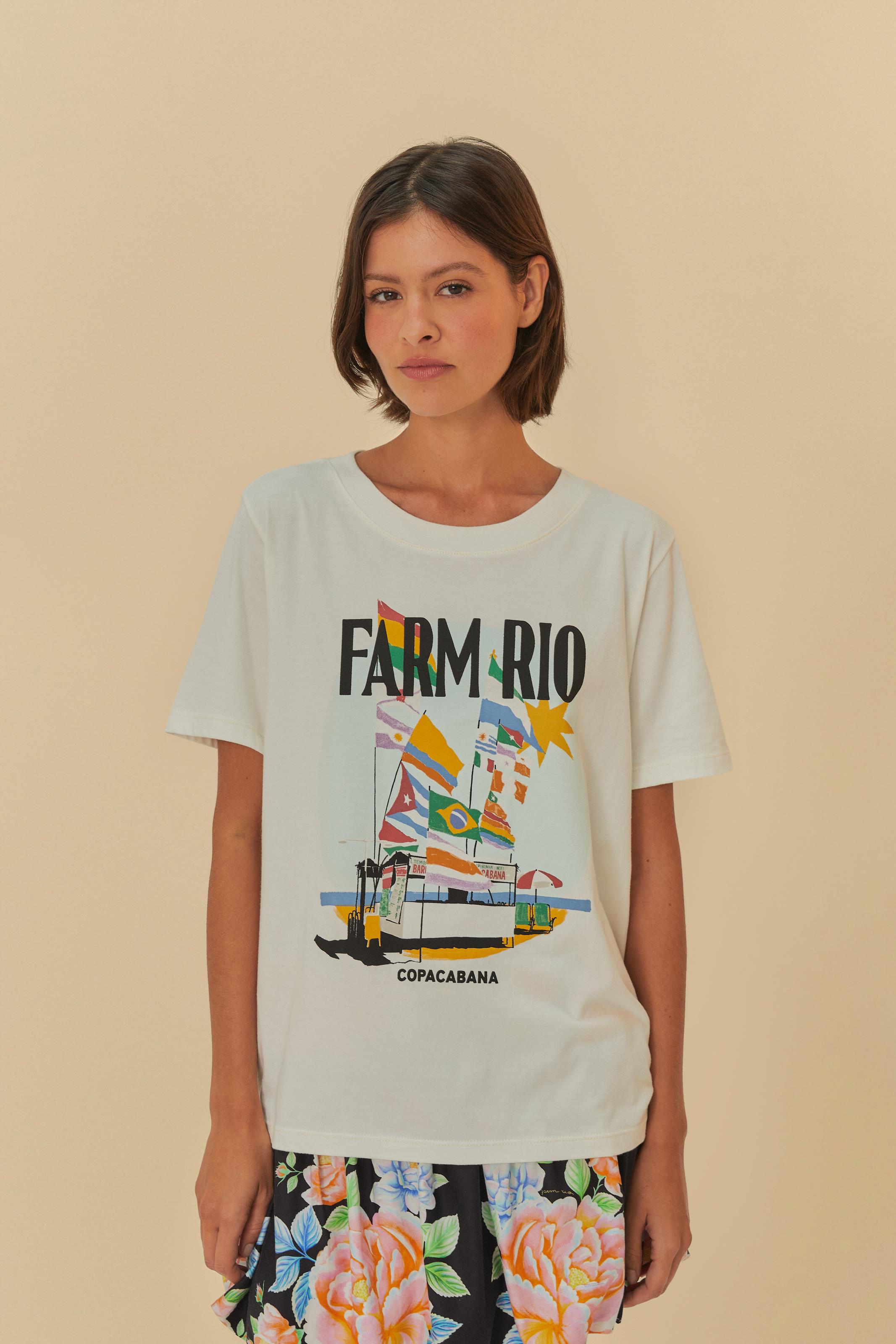 T-Shirt Fit Estampada Farm Rio Copacabana