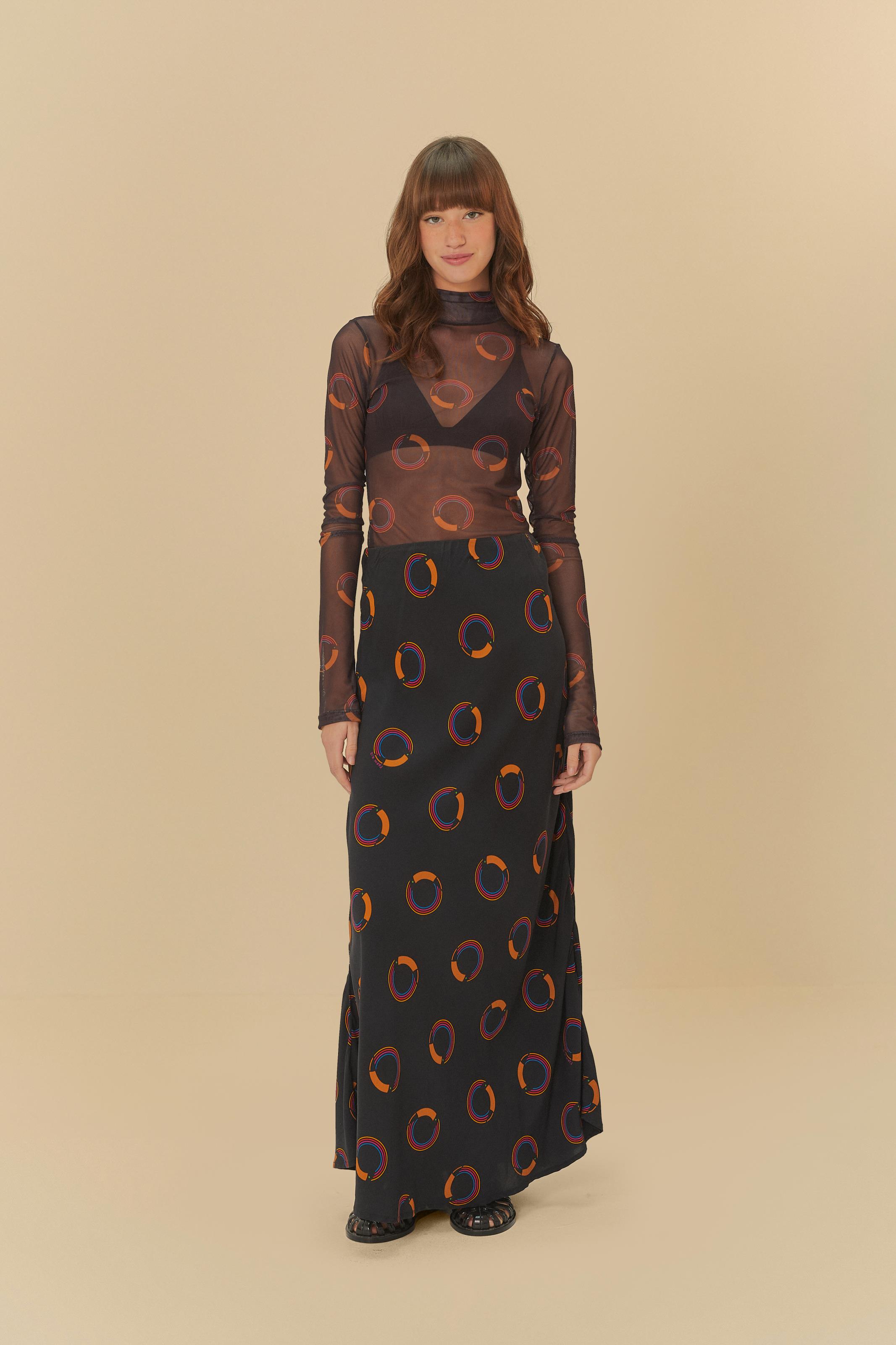 Saia Vestido Estampada Tuca Poá