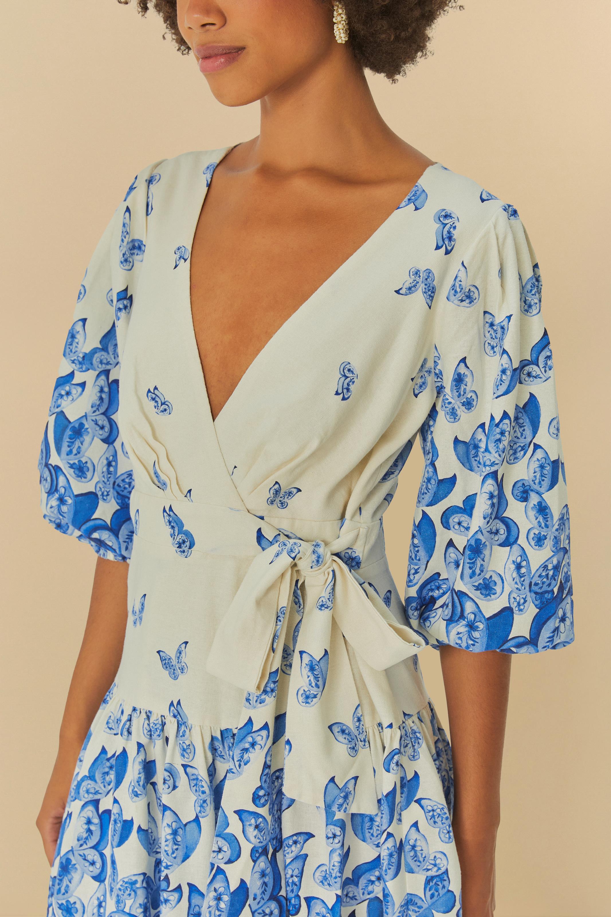 Vestido Curto Estampado Voo De Porcelana